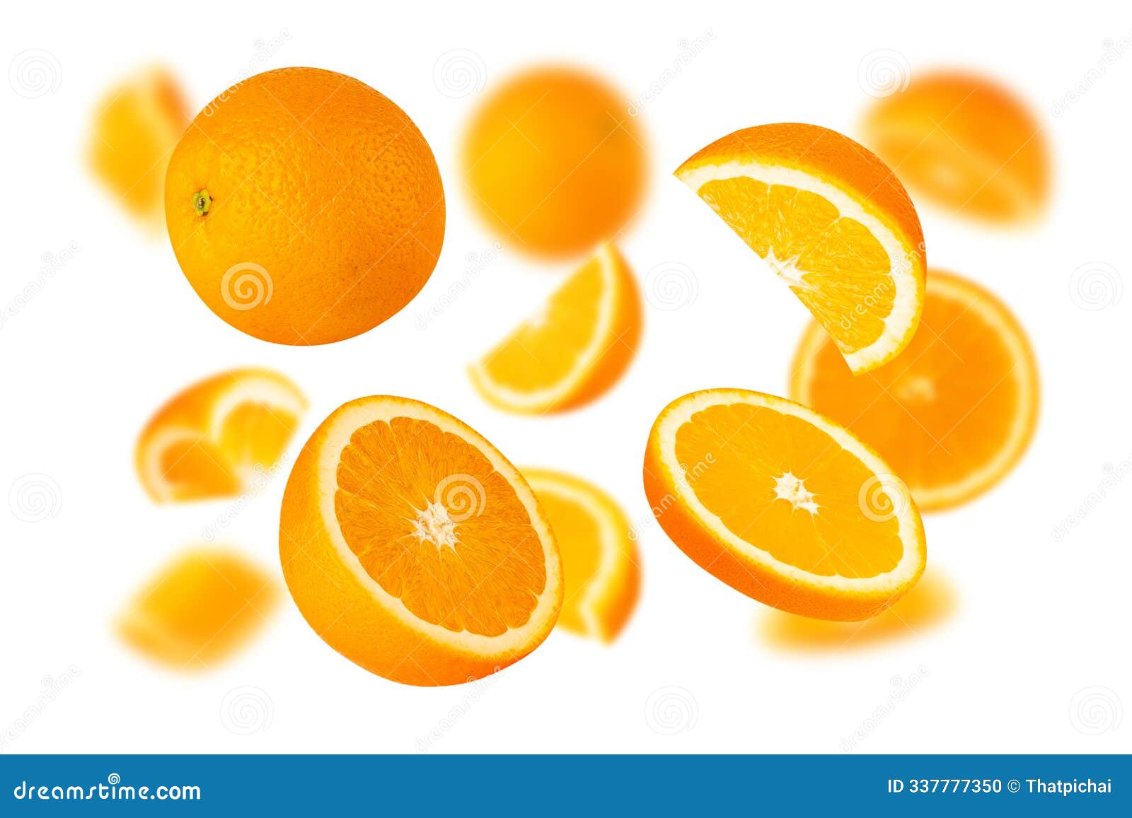 Falling Orange Isolated on White Background with Clipping Path, Full ...
