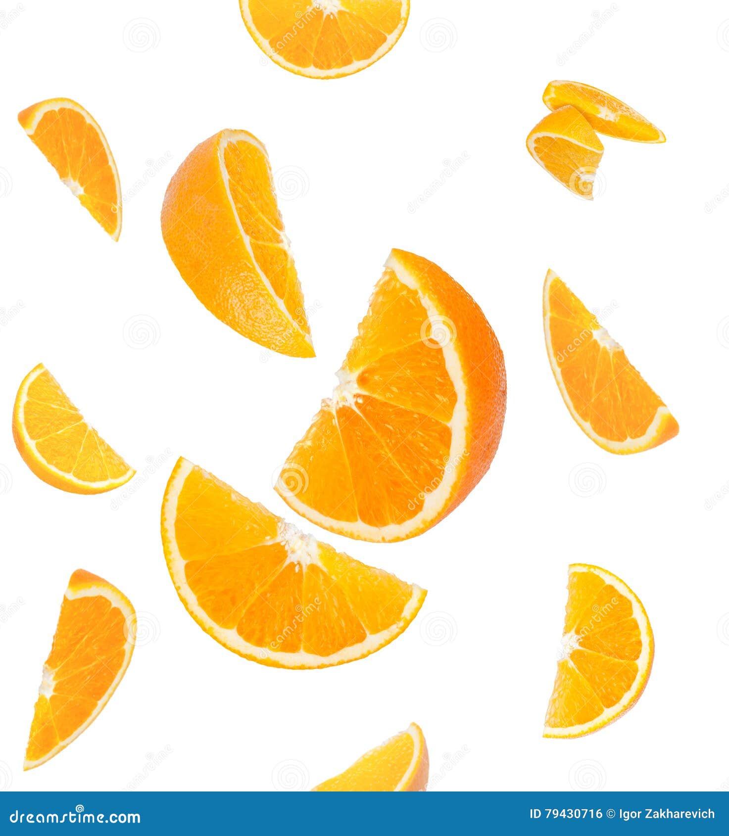 Falling Orange and Orange Slices. Stock Photo - Image of health, bright ...