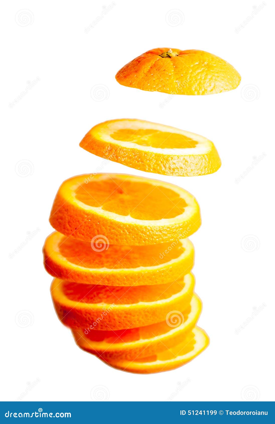Falling orange slices stock image. Image of freshness - 51241199