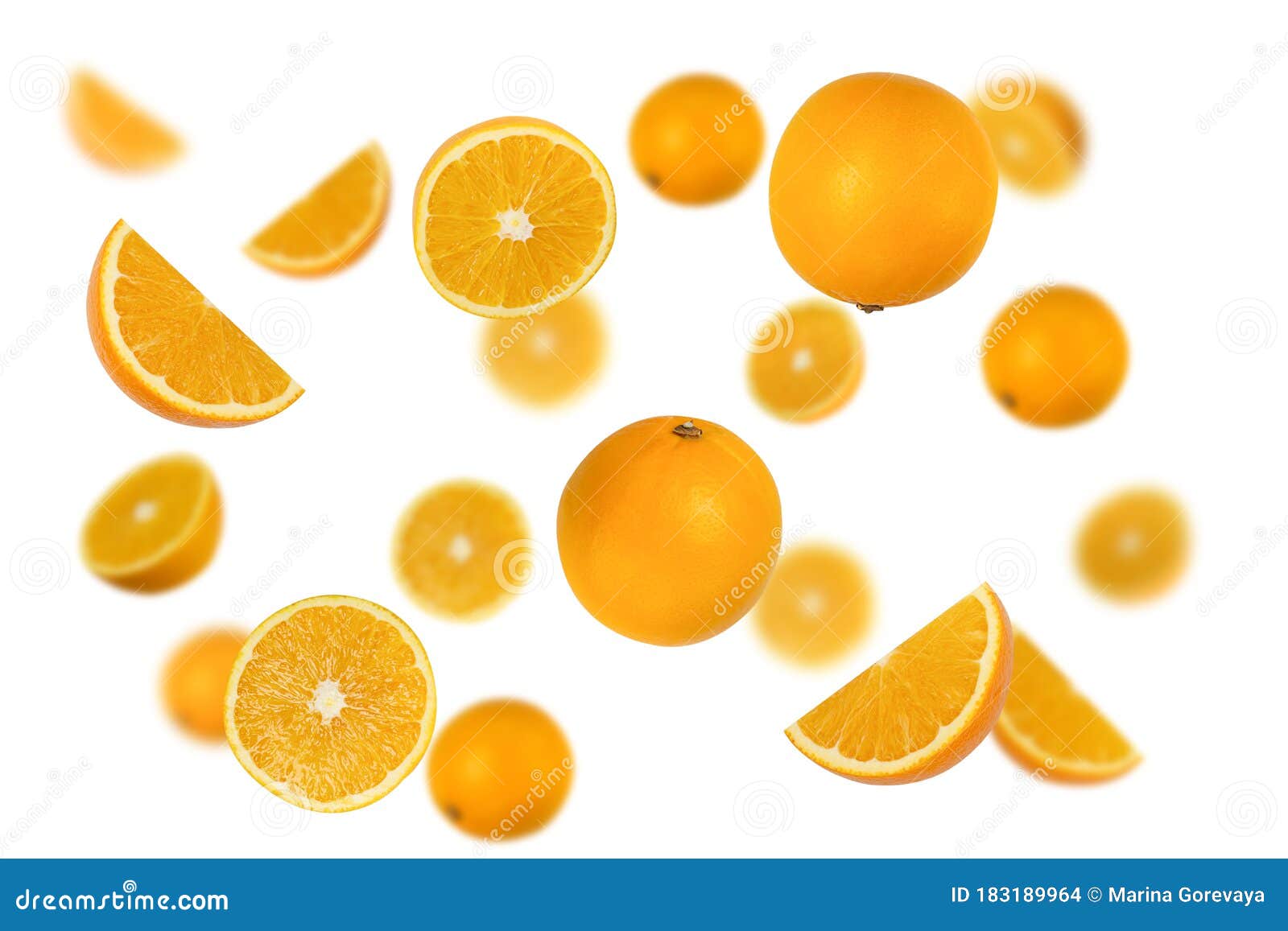 Falling Oranges Isolated on a White Background with Clipping Path As ...