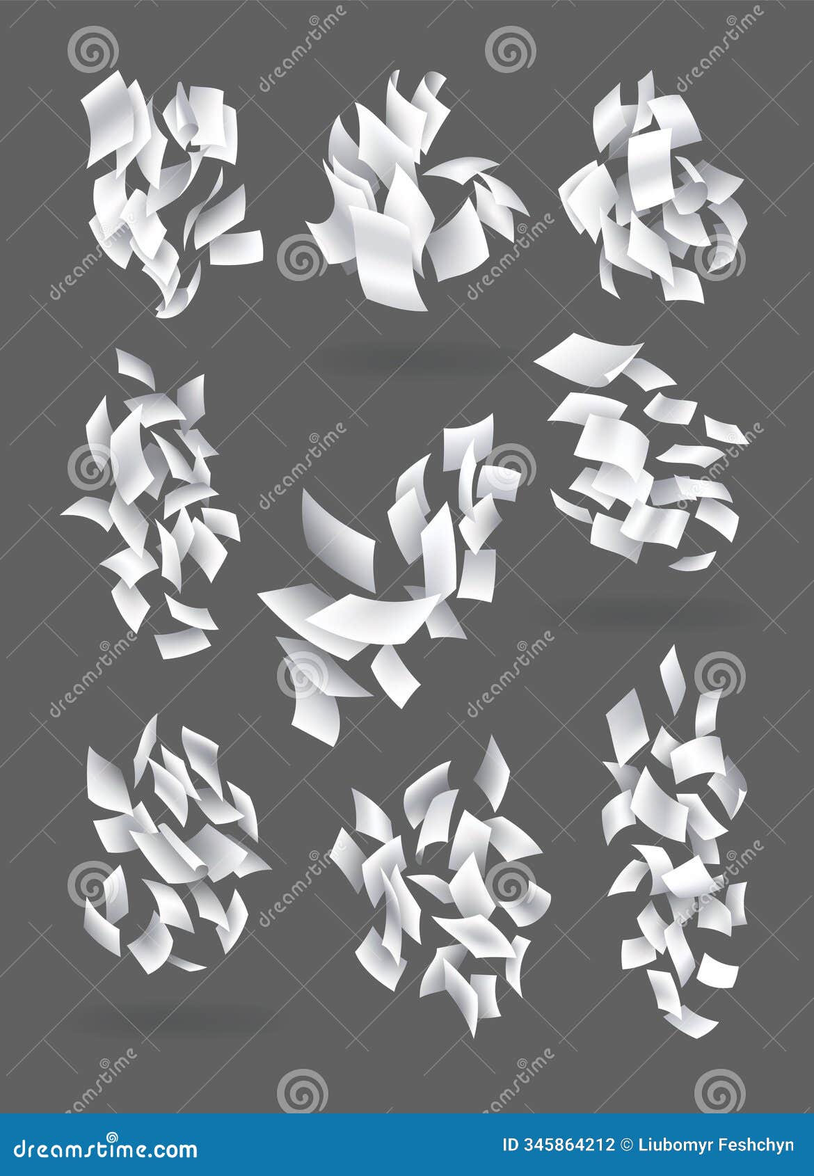 Falling Paper Sheets Icon Editable Illustration Vector In Black Color ...