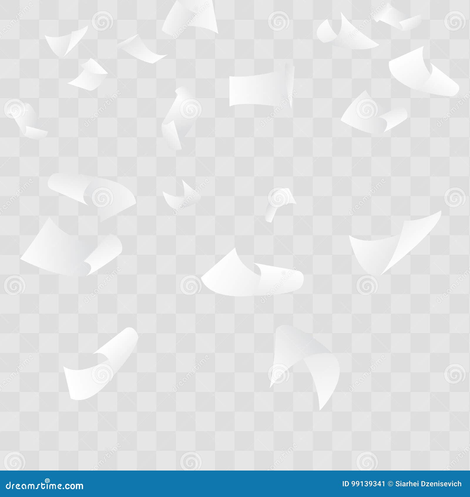 Falling Paper Sheets Halftone Background. White Documents Over T Stock ...