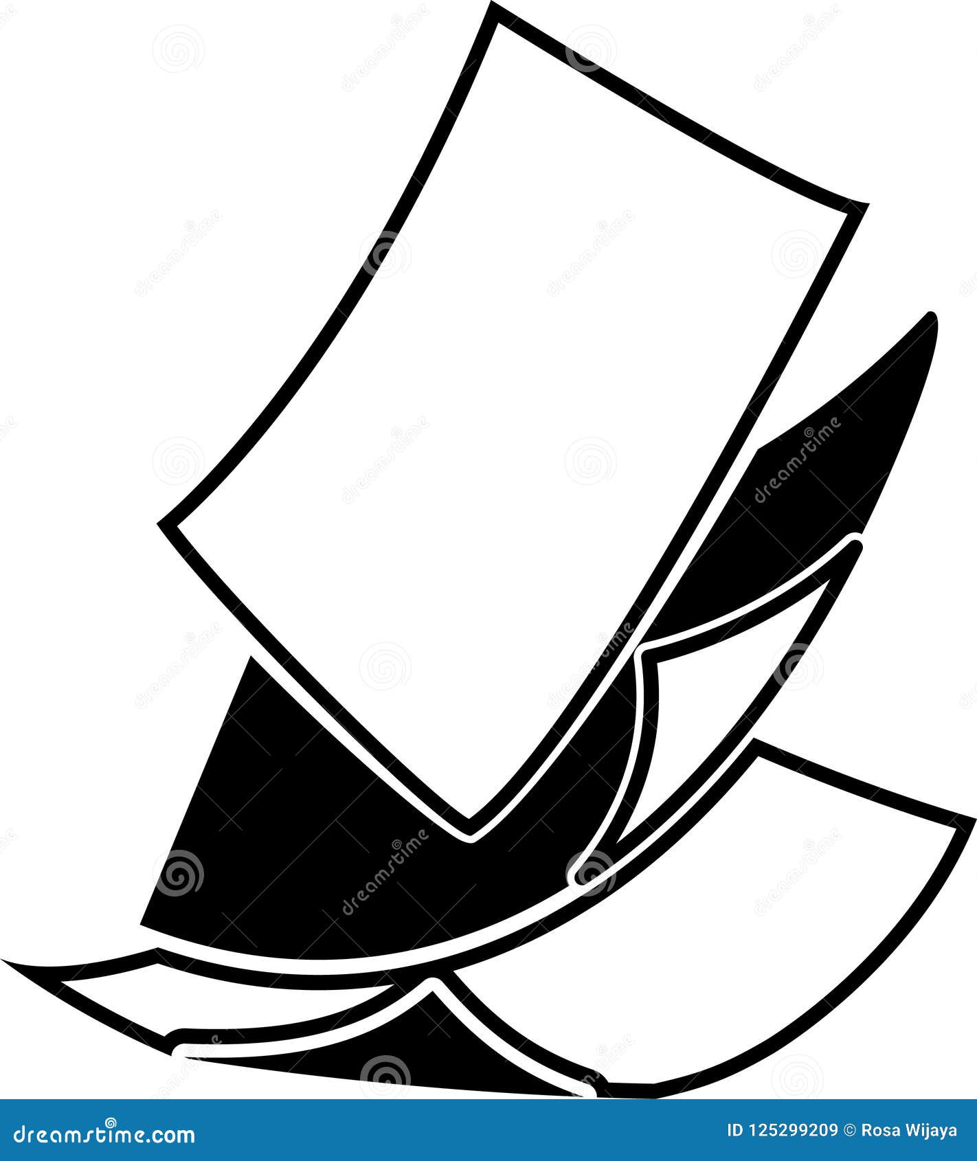 Falling Paper Sheets Icon Editable Illustration Vector In Black Color ...