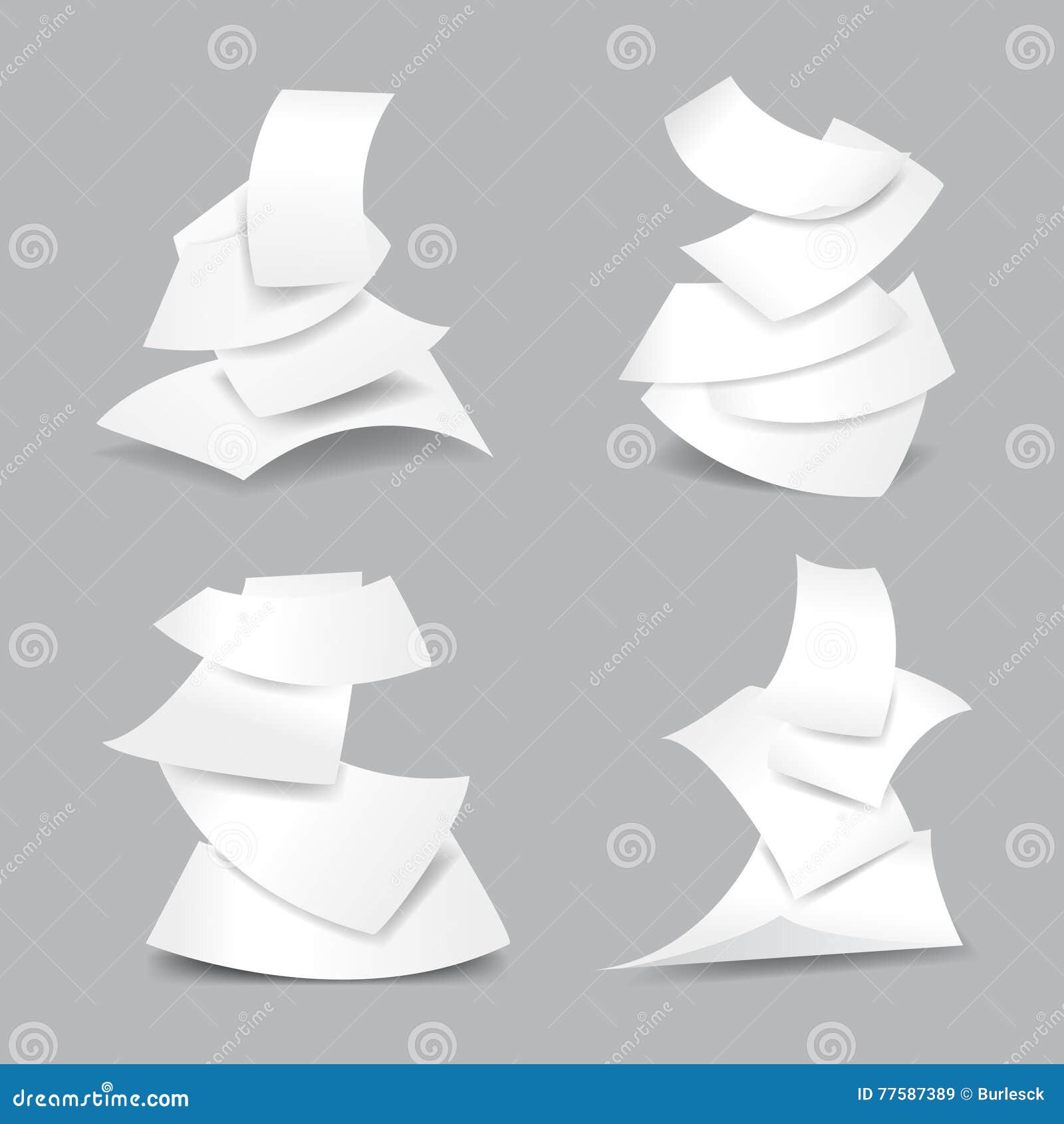 Falling Paper Sheets Vector Illustration Stock Vector - Illustration of ...