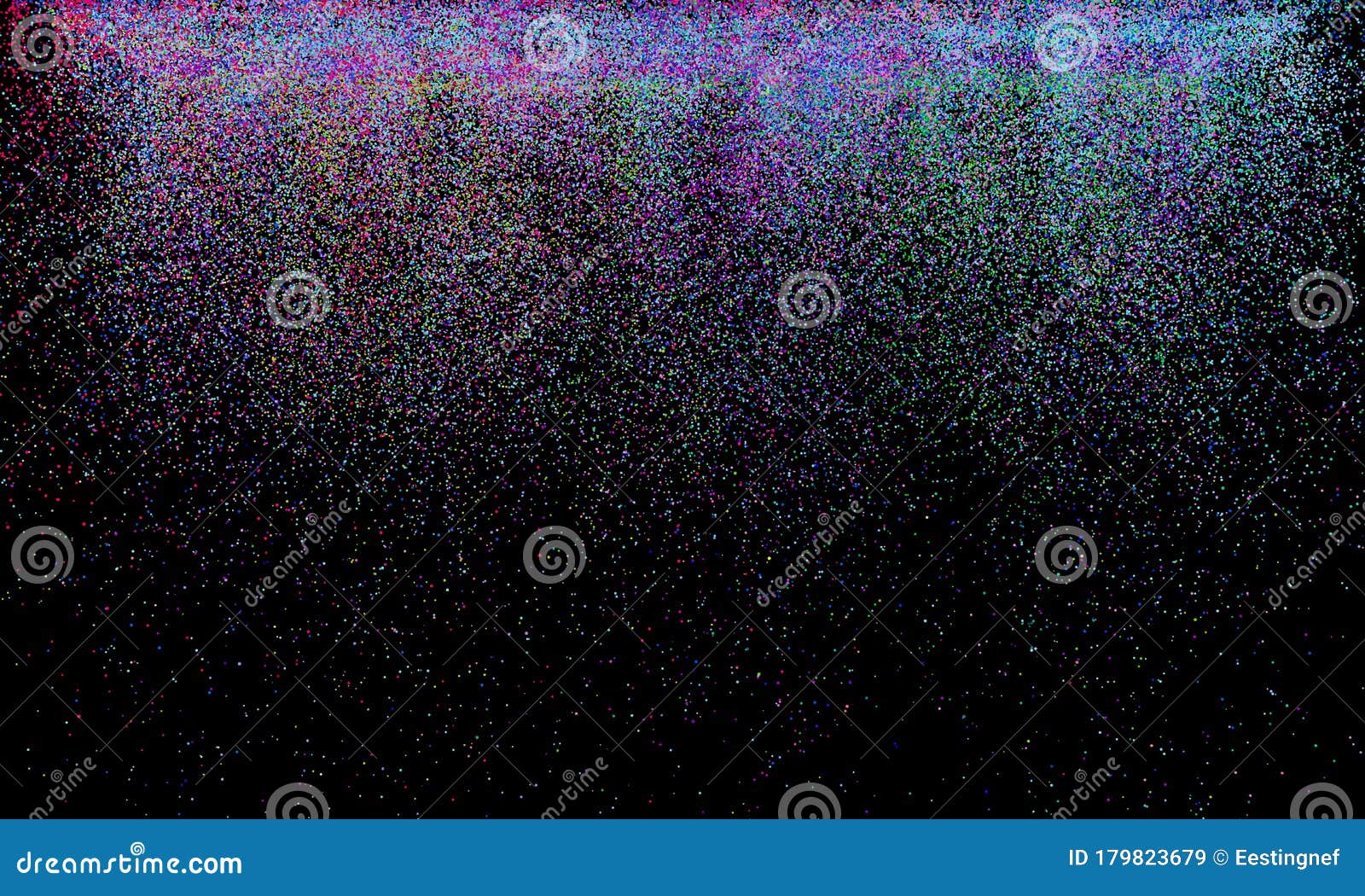 Falling Particles on Black Background. 3D Rendering Stock Illustration ...