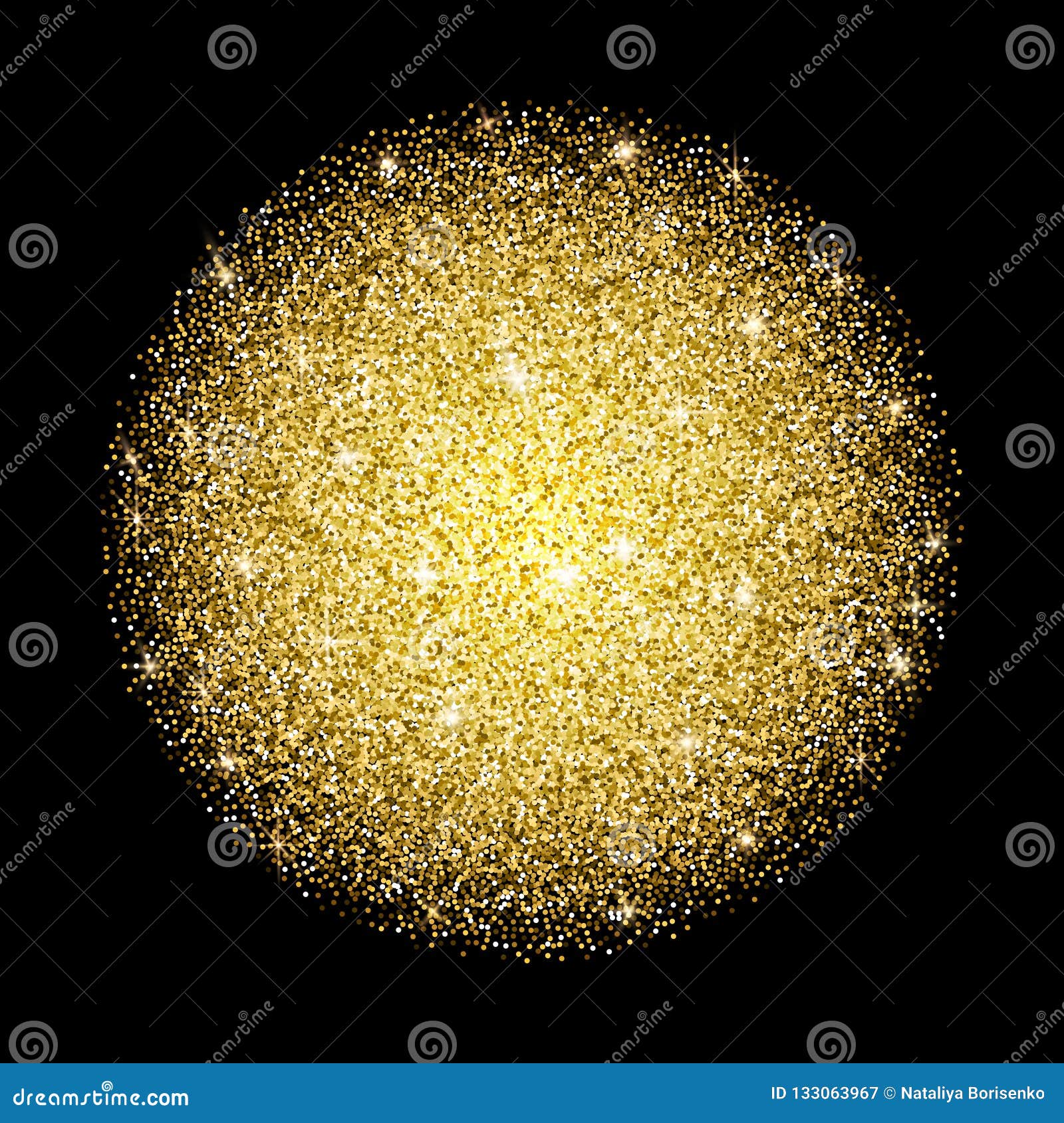Falling Particles in Circle Form on Dark Background. Lights Shin Stock ...