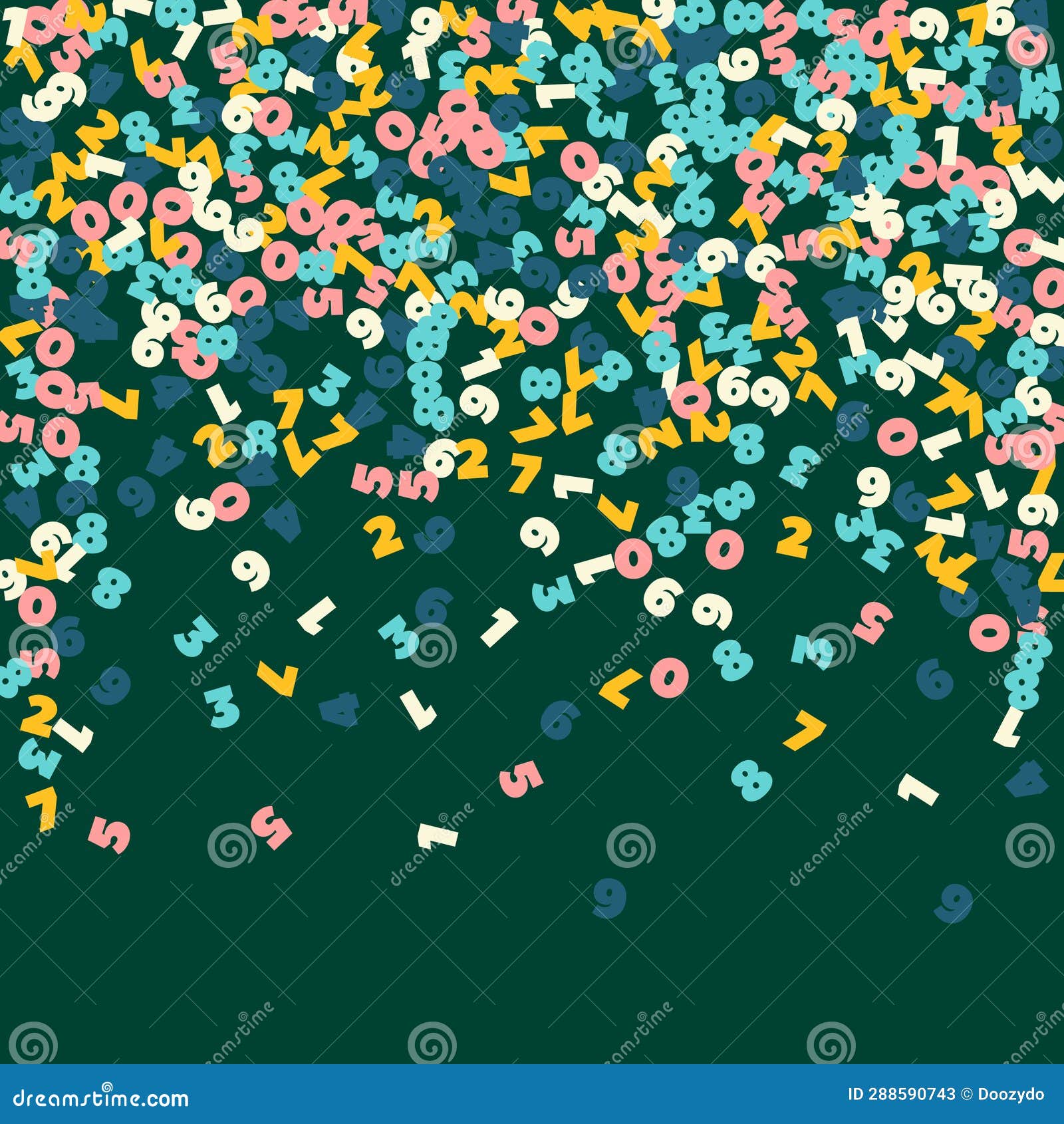 Falling Pastel Numbers. Math Study Stock Illustration - Illustration of ...