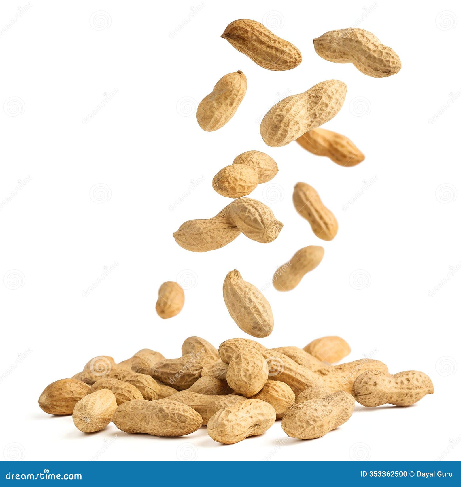 Falling Peanuts Cutout Isolated on White Background Stock Illustration ...