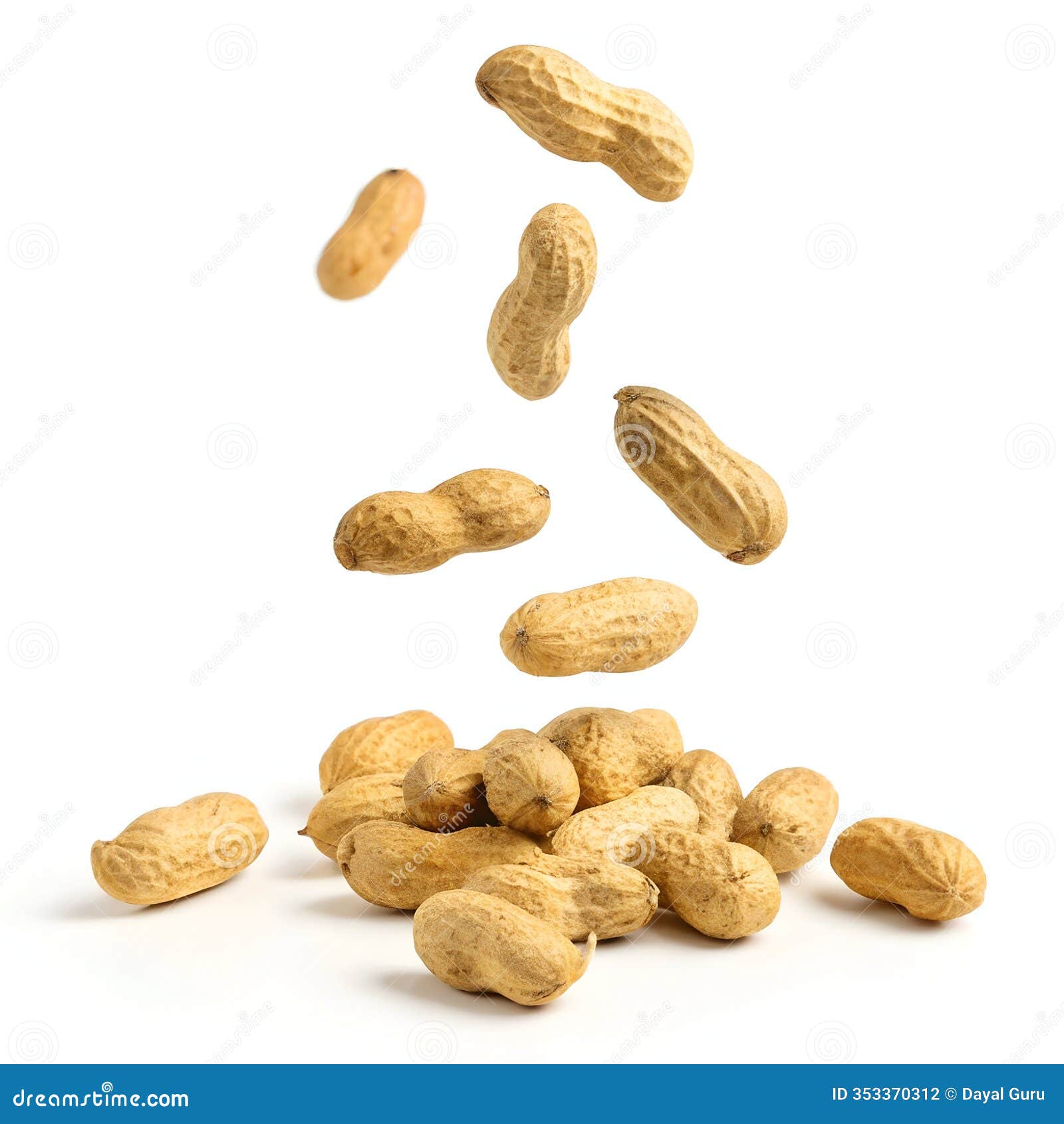 Falling Peanuts Isolated on White Background Stock Illustration ...