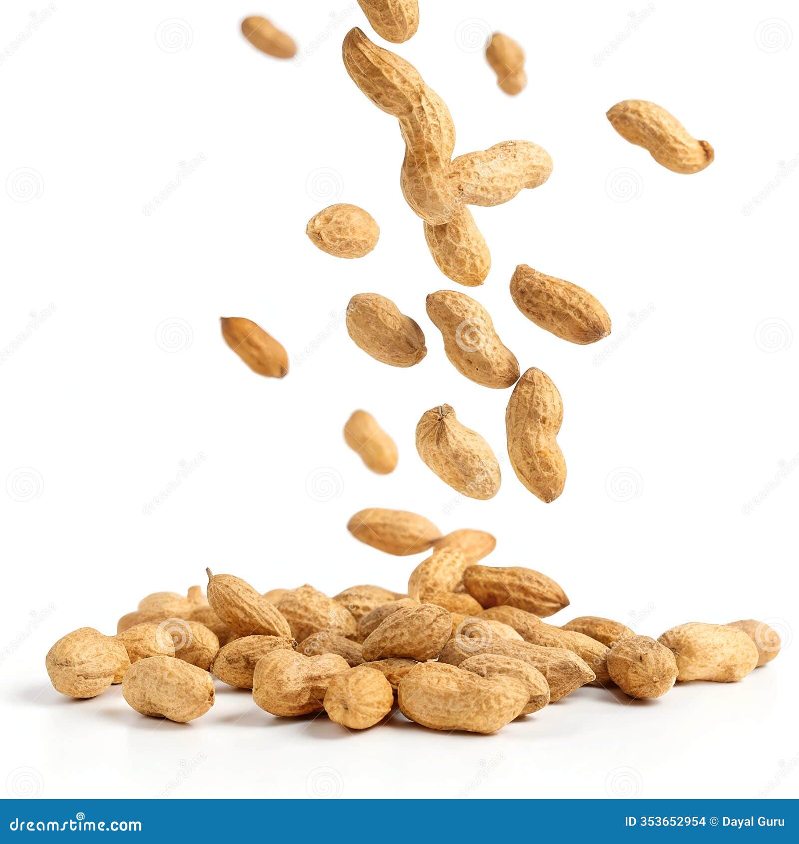 Falling Peanuts Isolated on White Background Stock Illustration ...