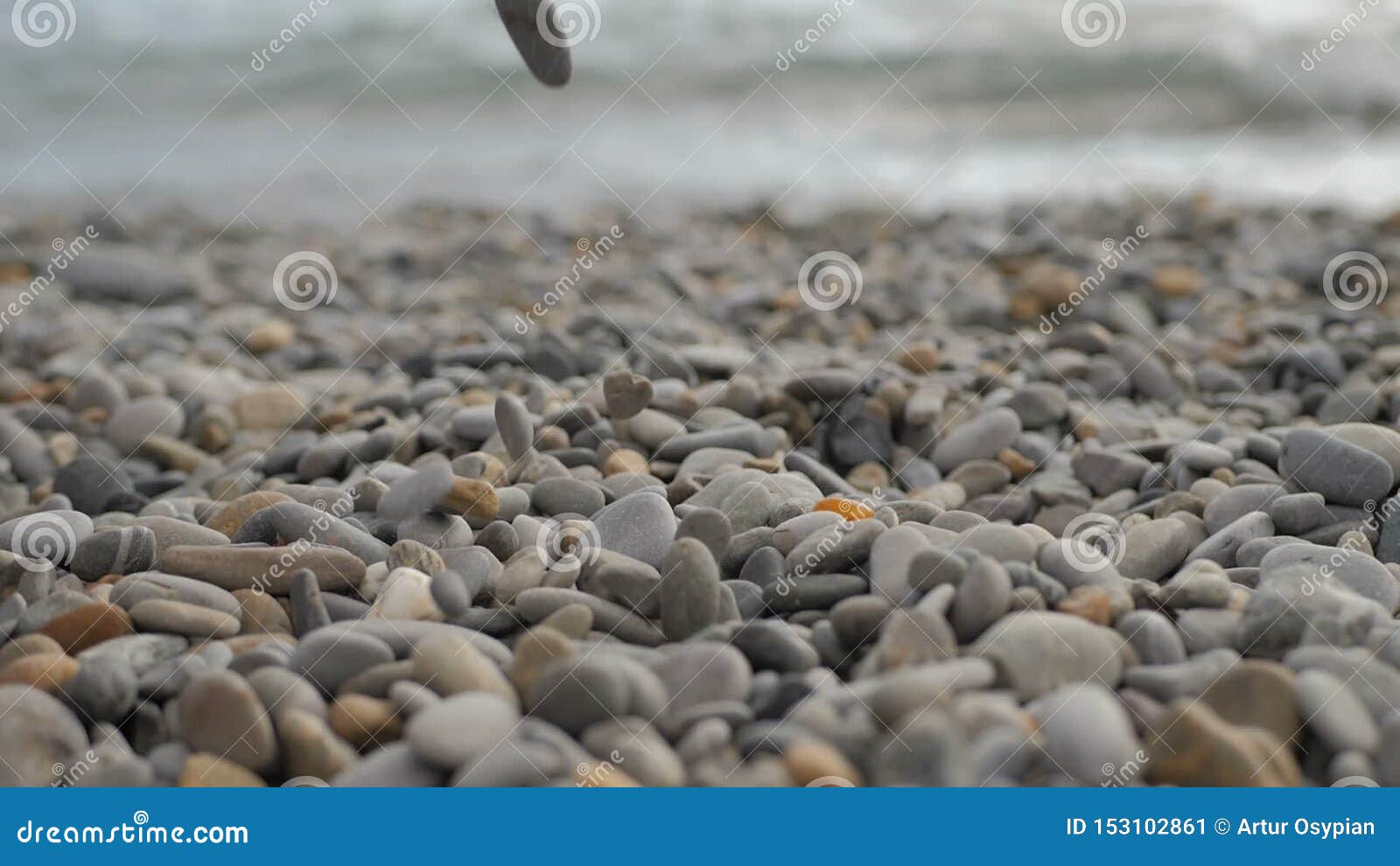 Falling Pebbles on the Beach, Multi Coloured Beach Pebbles Stock Video ...
