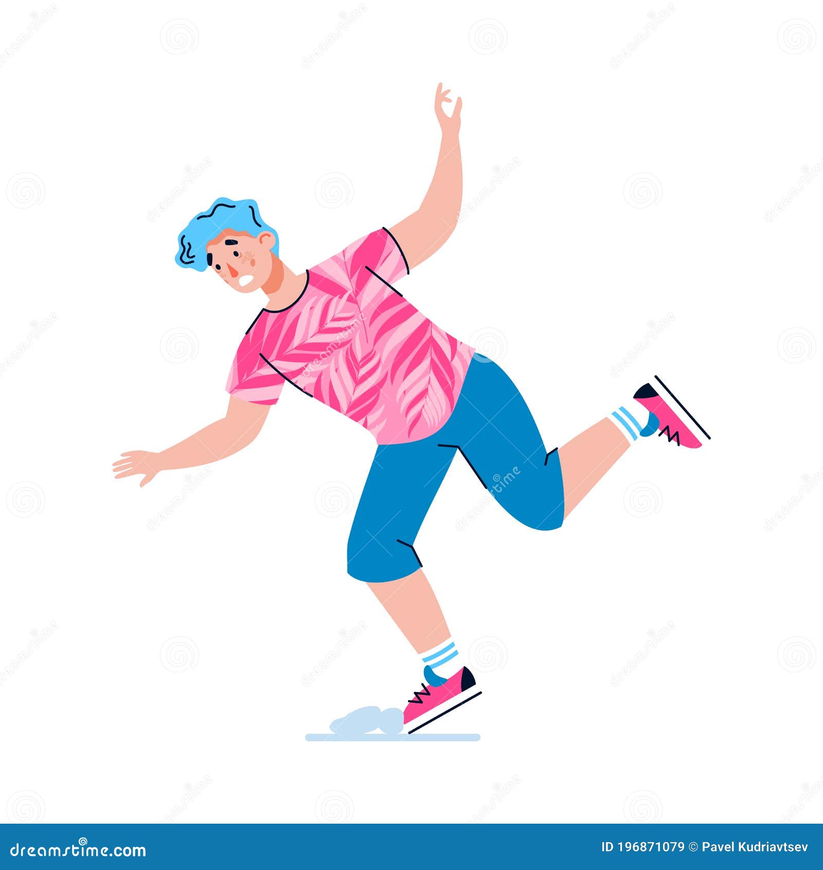 Falling Person in Harmful Accident, Flat Cartoon Vector Illustration ...