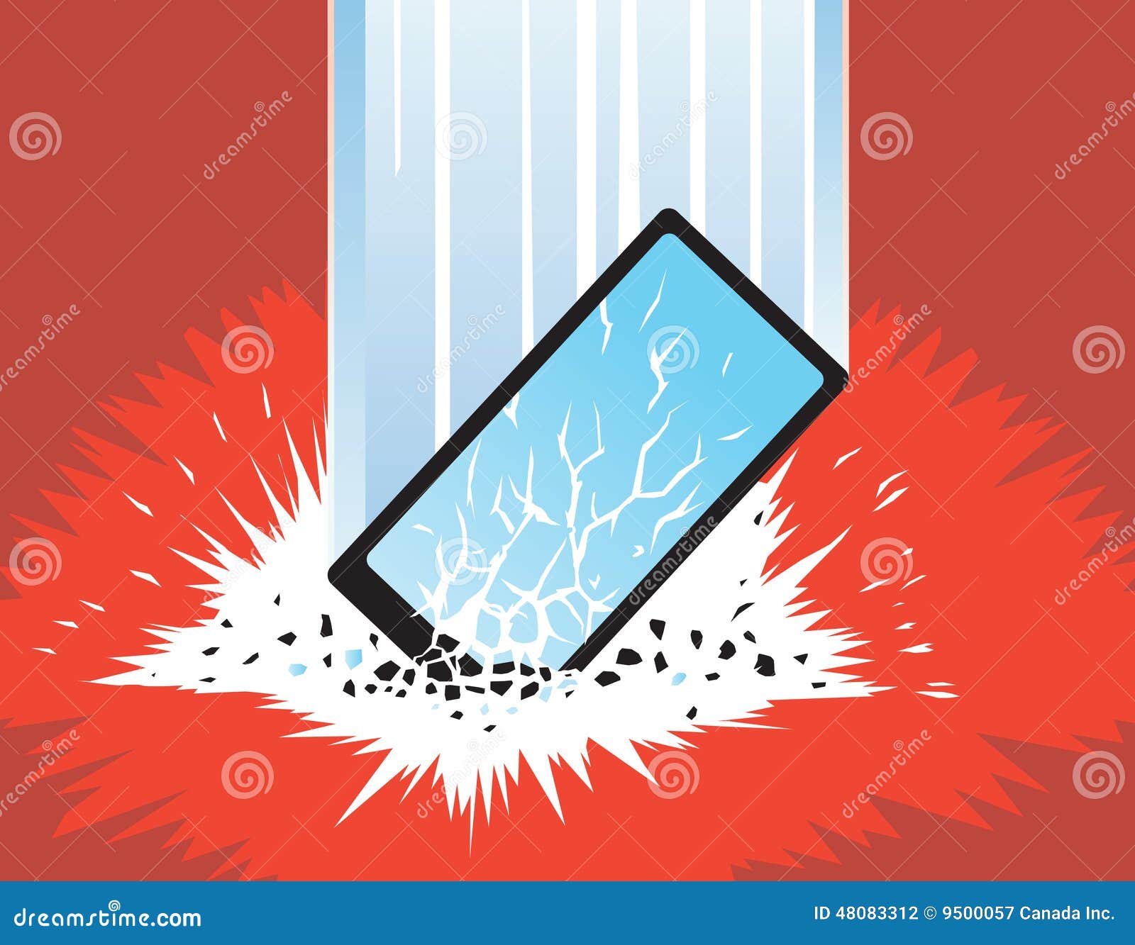 Falling phone stock vector. Illustration of crashing - 48083312
