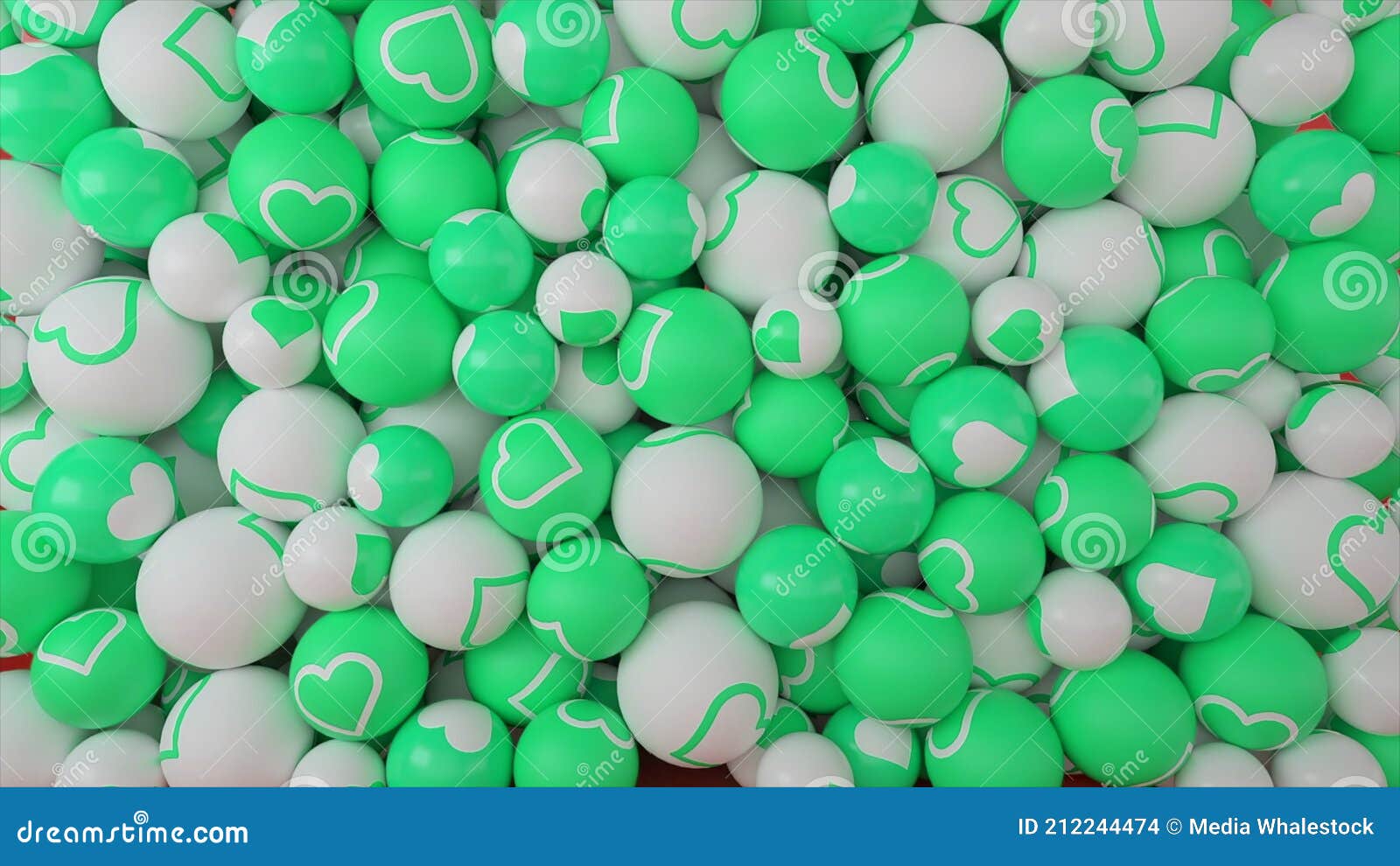 Falling Pile of Colorful White and Green Ping Pong Balls Against Red ... Falling Pile of Colorful White and Green Ping Pong Balls Against Red ...