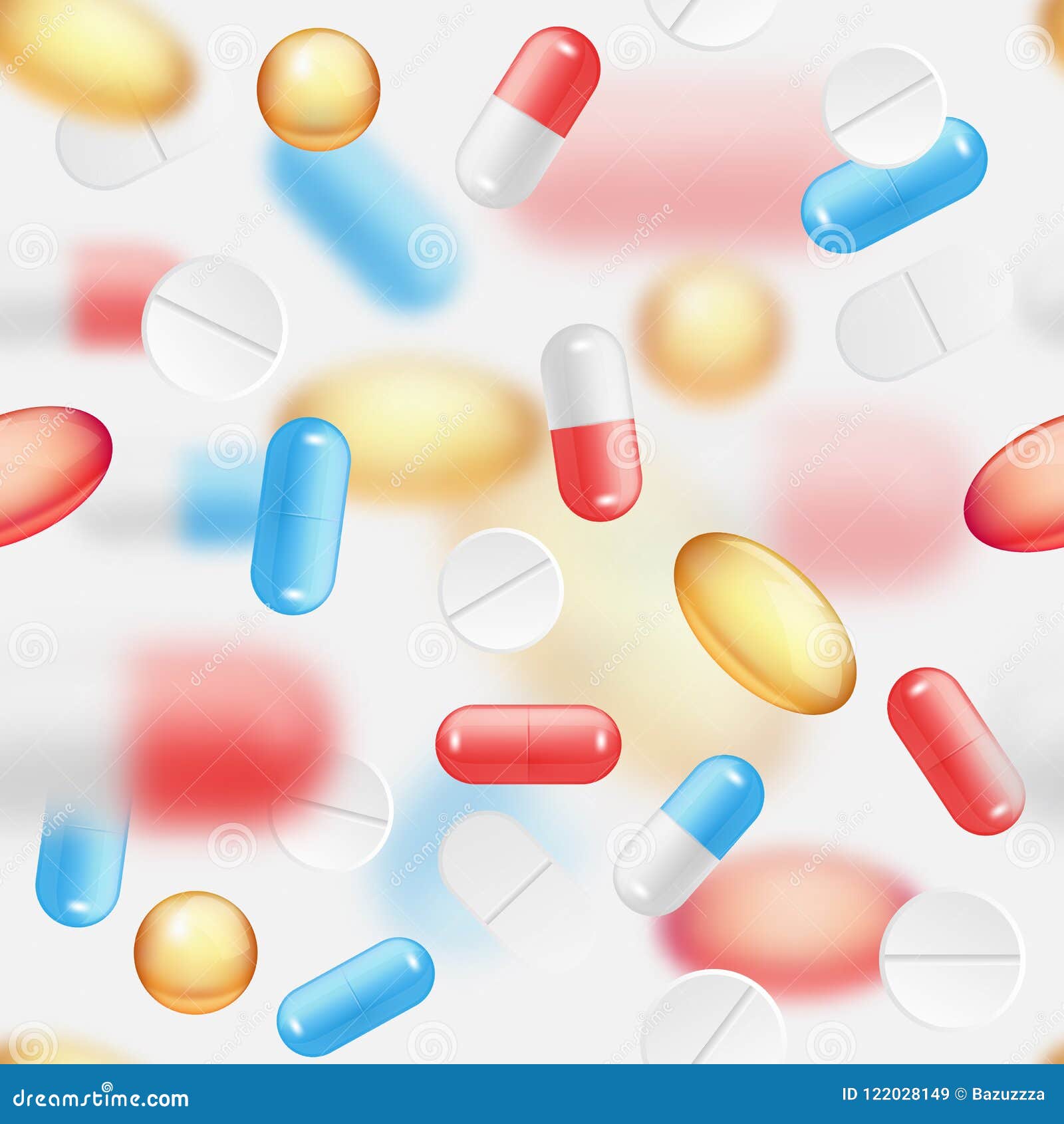 Falling Pills Vector Seamless Pattern Stock Vector - Illustration of ...