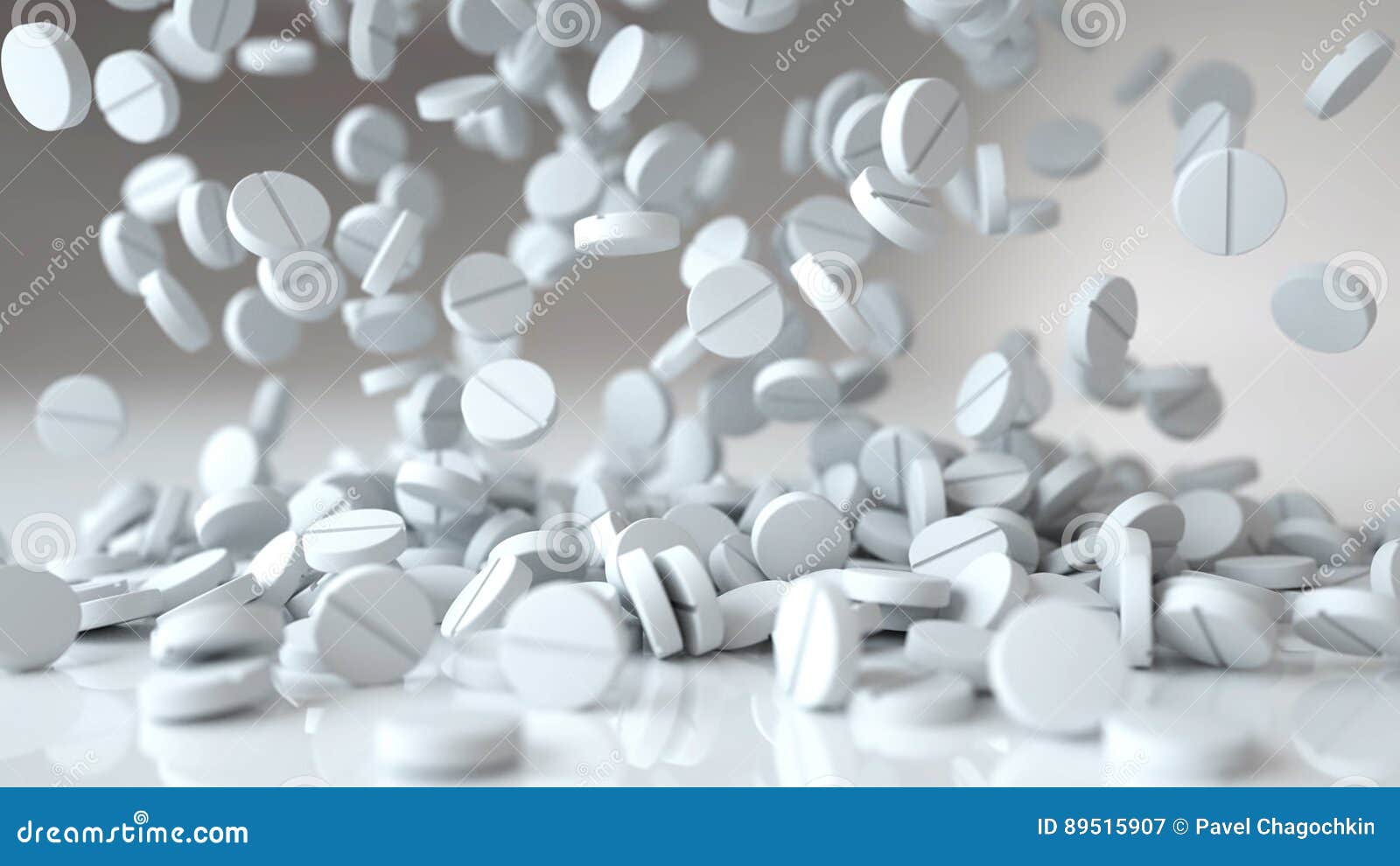 Falling Pills On A Blue Background. Antibiotics. Royalty-Free Stock ...