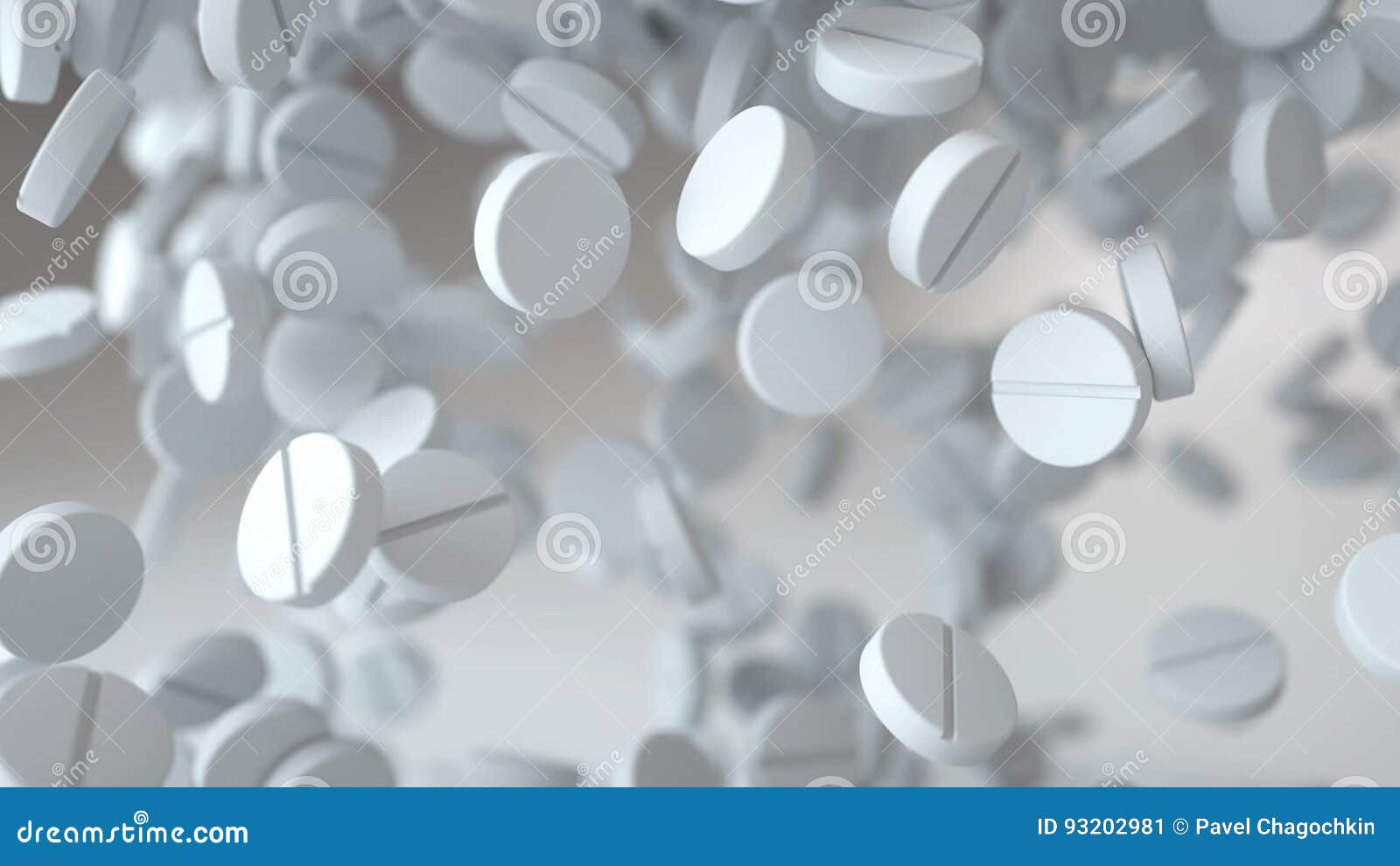 Falling Pills, Tablets. Medical Concept. 3d Rendering. Stock ...