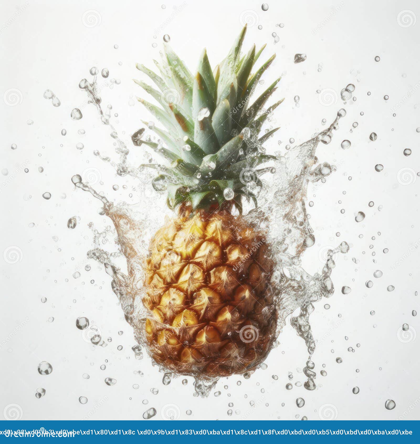 Falling Pineapple, Water Splash On Blue Background Royalty-Free ...