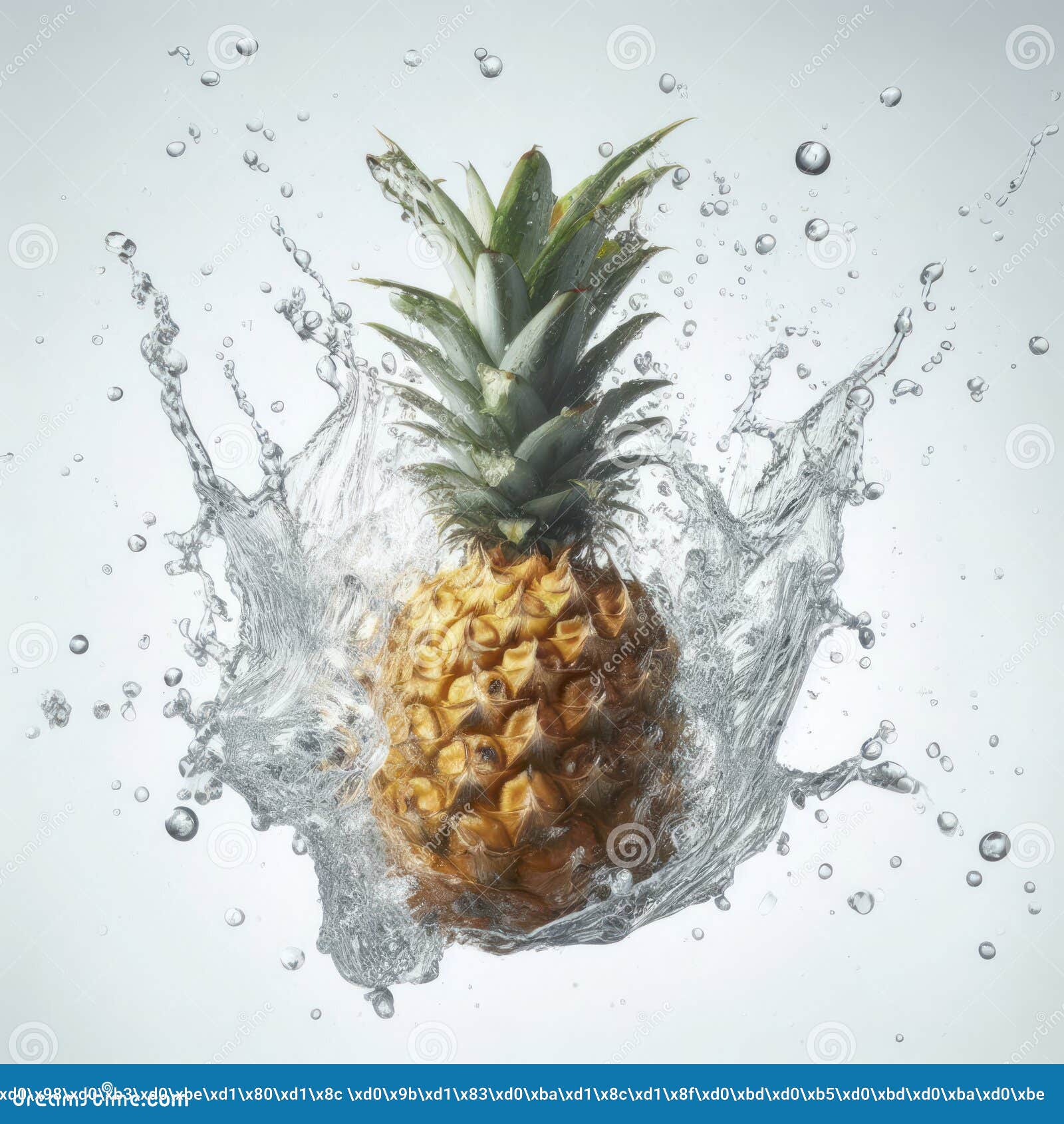 Falling Pineapple, Water Splash On Blue Background Royalty-Free ...