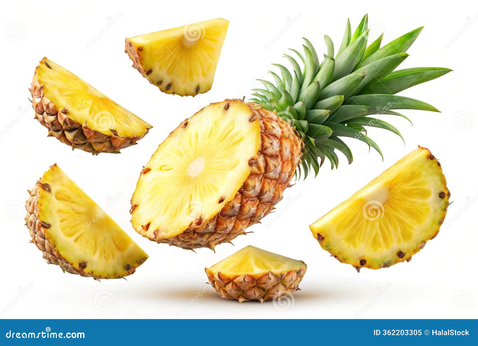 A Falling Pineapple Splashing With Pineapple Juice On Yellow Background ...