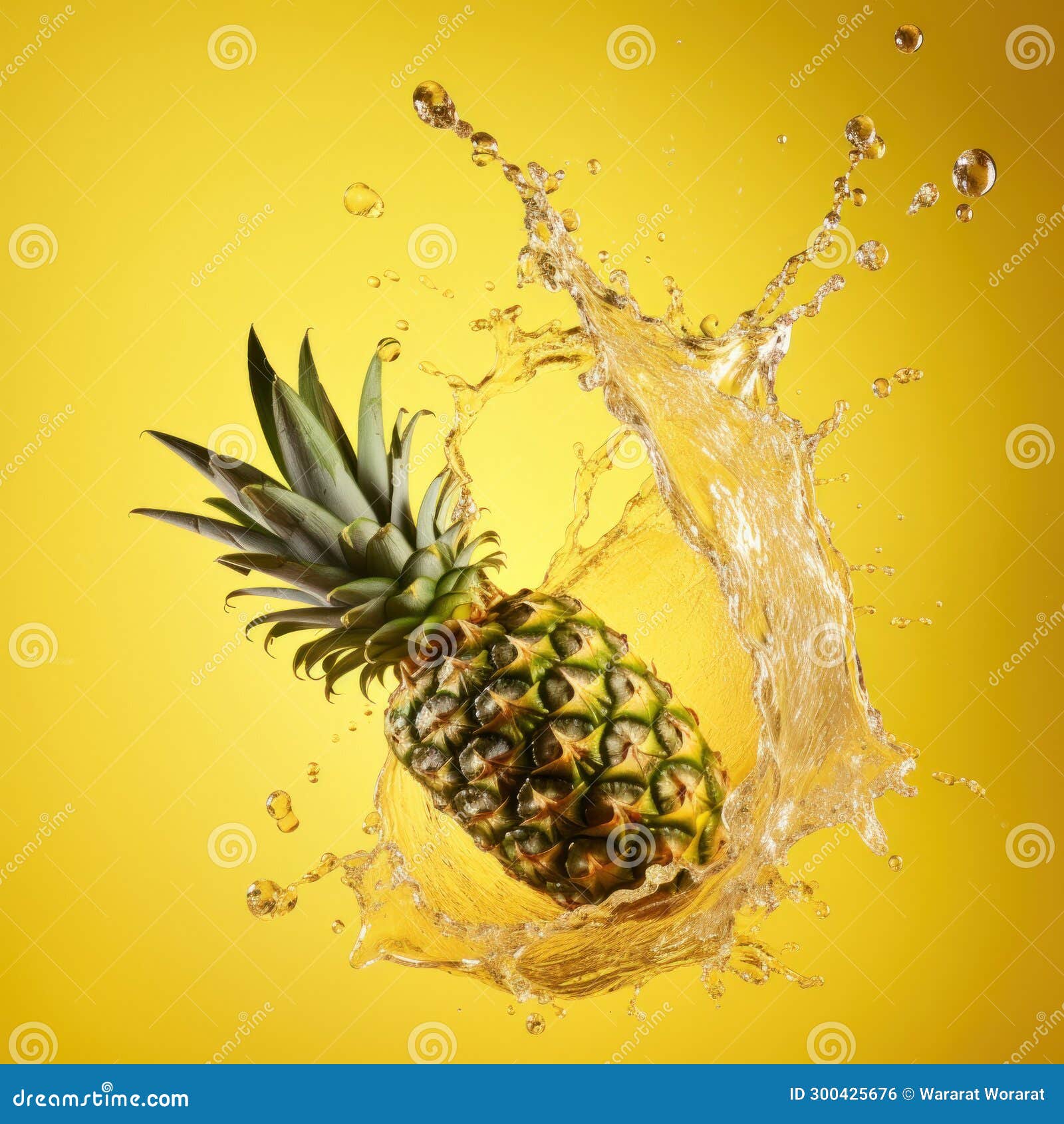 Falling Pineapple, Water Splash On Blue Background Royalty-Free Illustration | CartoonDealer.com ...