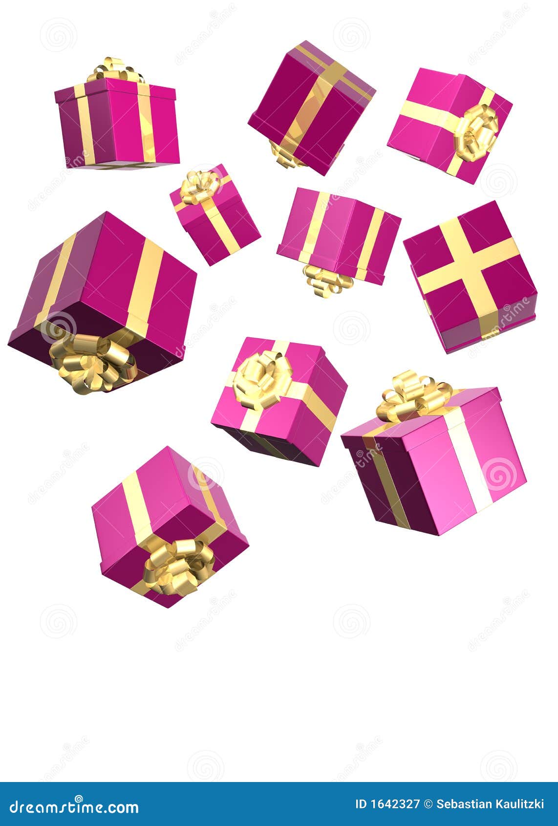 Falling pink presents stock illustration. Illustration of celebration ...