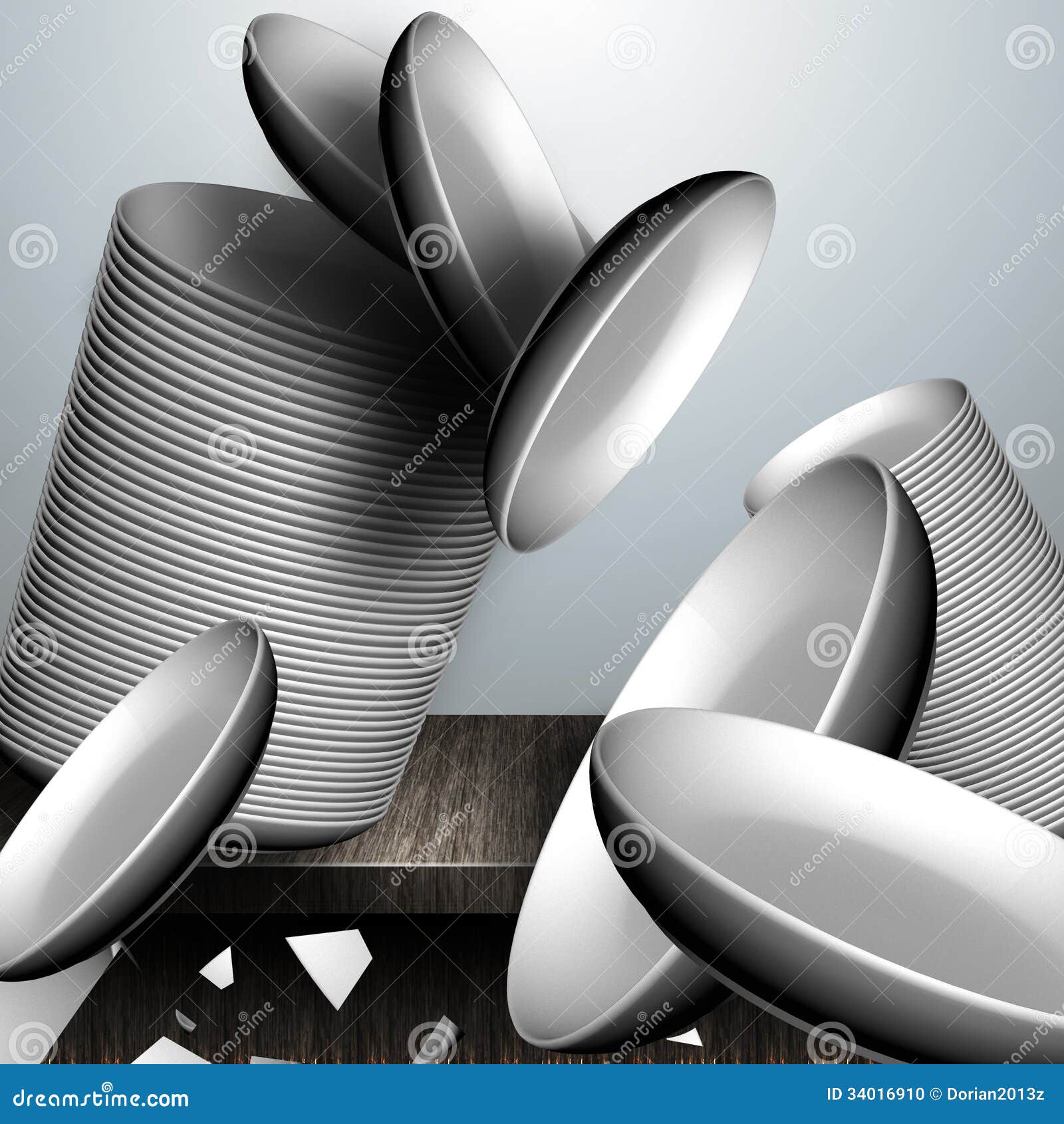 Falling plates stock illustration. Illustration of shock - 34016910