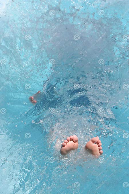 Falling in the Pool stock photo. Image of safety, foot - 1841212