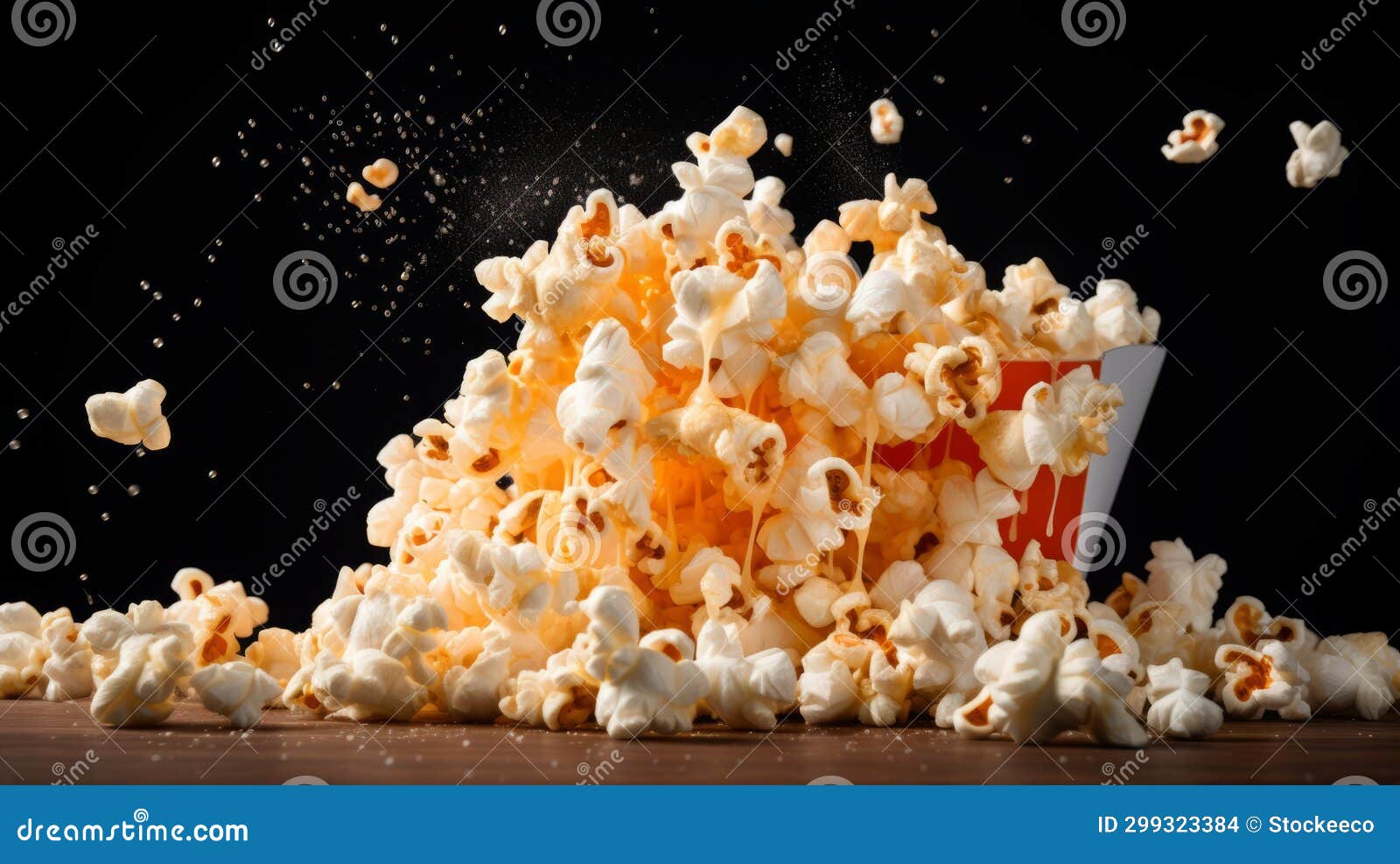 Falling Popcorn: a Stunning Visual Display of Texture and Color Stock ...