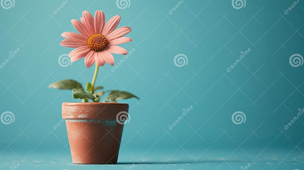 Falling Pot with Flower - Space for Text Stock Image - Image of indoor ...