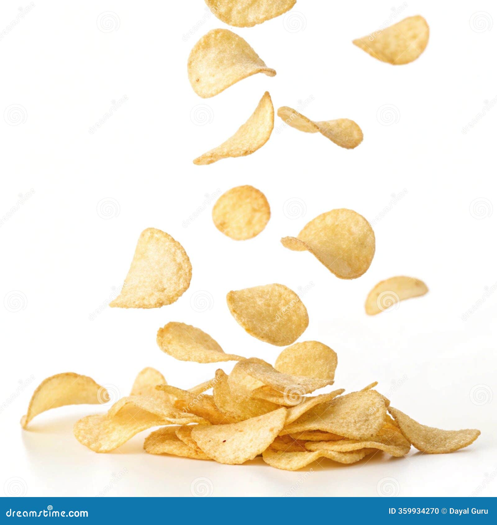 Falling Potato Chips. Realistic Fried Crispy Snack Stock Photography ...