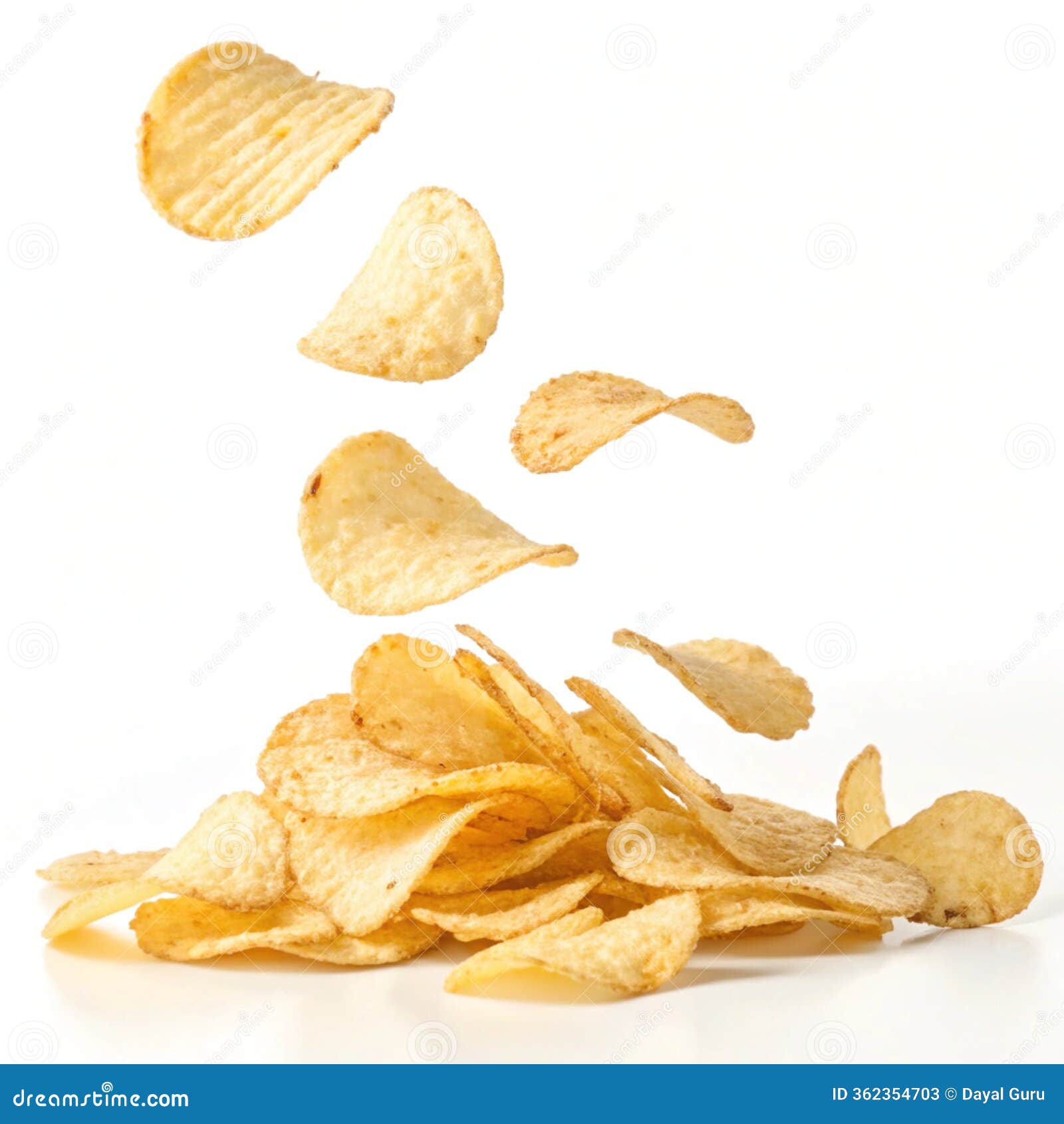 Falling Potato Chips. Realistic Fried Crispy Snack Stock Photography ...