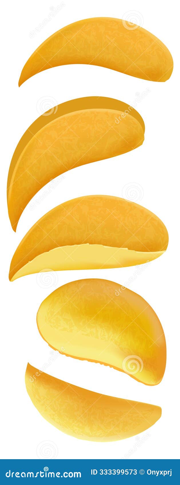 Falling Potato Chips. Realistic Fried Crispy Snack Cartoon Vector ...