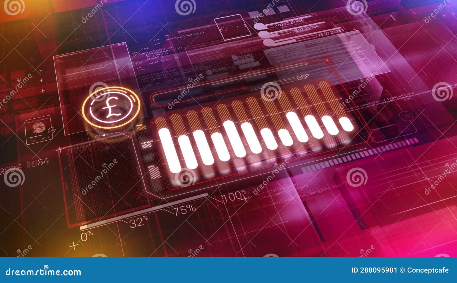 Animation of Abstract Infographic about the Depreciation of the Pound ...