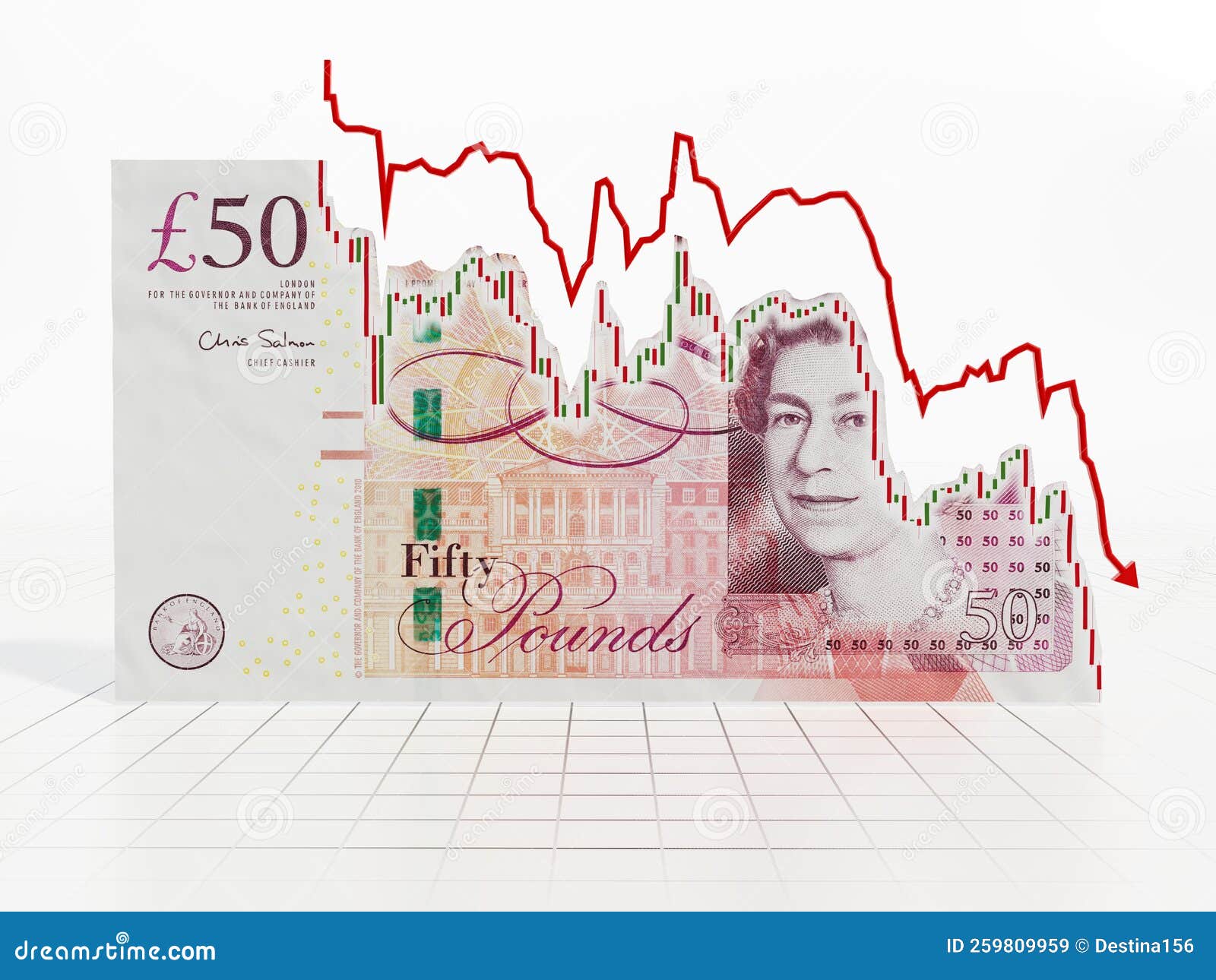 Falling Pound or Sterling Value. 3D Illustration Editorial Stock Image ...