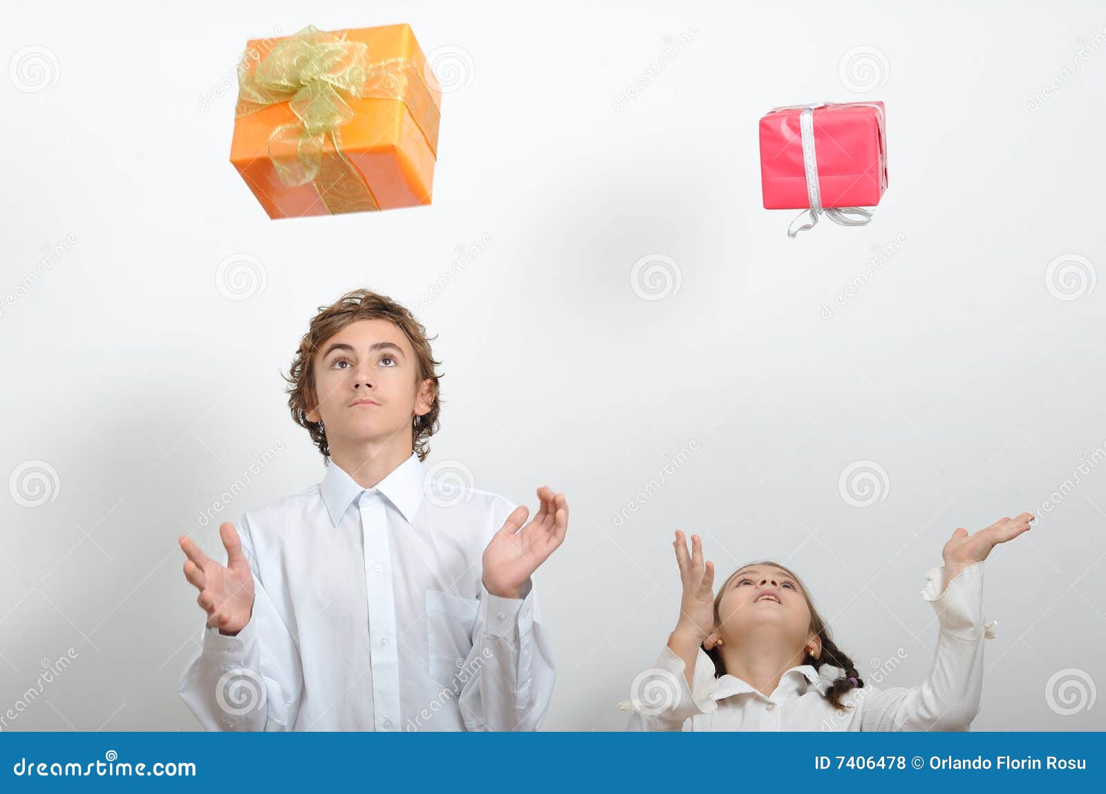 Falling presents stock photo. Image of christmas, decorative - 7406478