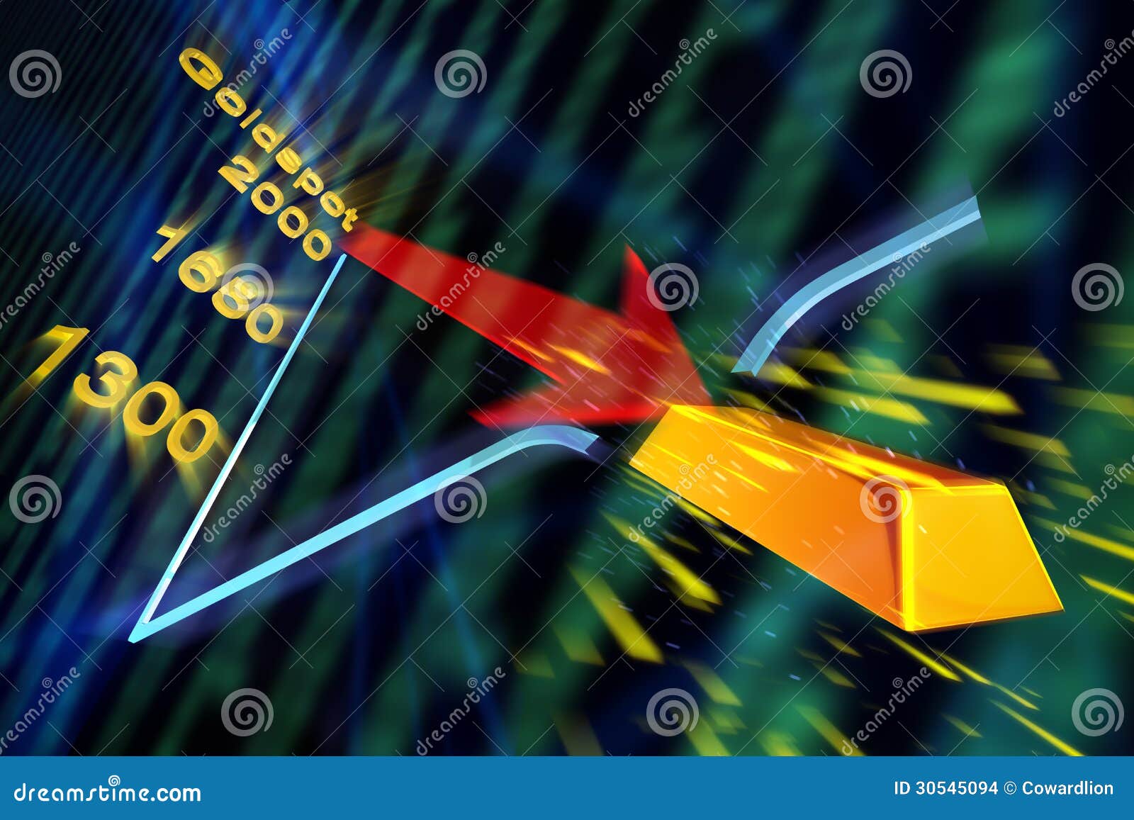 Falling price of gold stock illustration. Illustration of economy ...