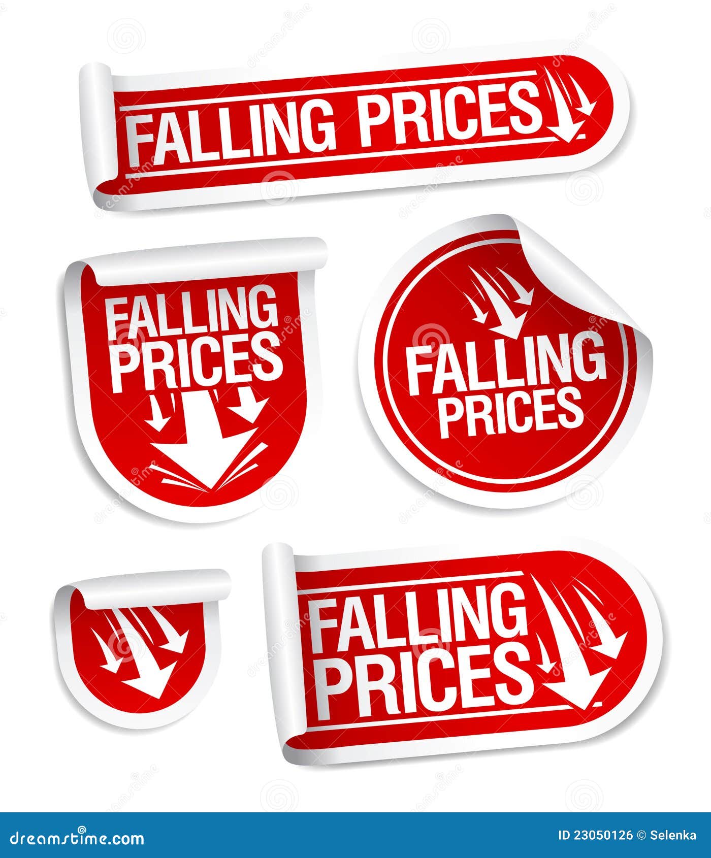 Falling Prices Stickers. Vector Illustration | CartoonDealer.com #23050126