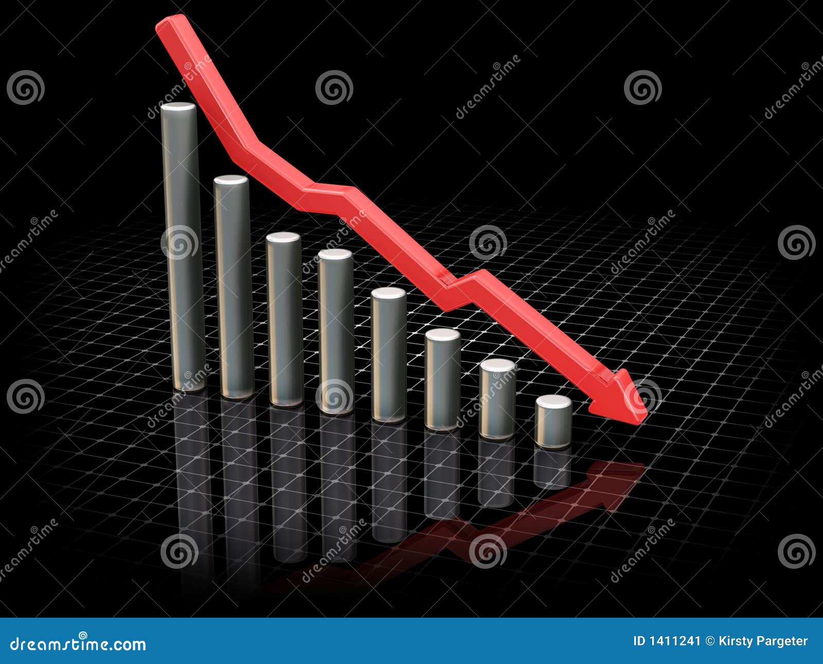 Falling profits stock illustration. Illustration of money - 1411241
