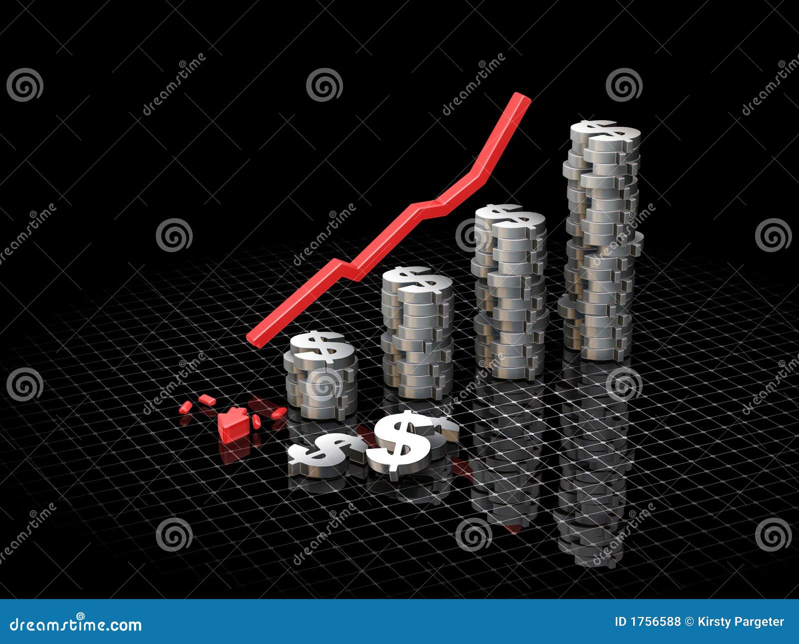 Falling profits stock illustration. Illustration of chart - 1756588