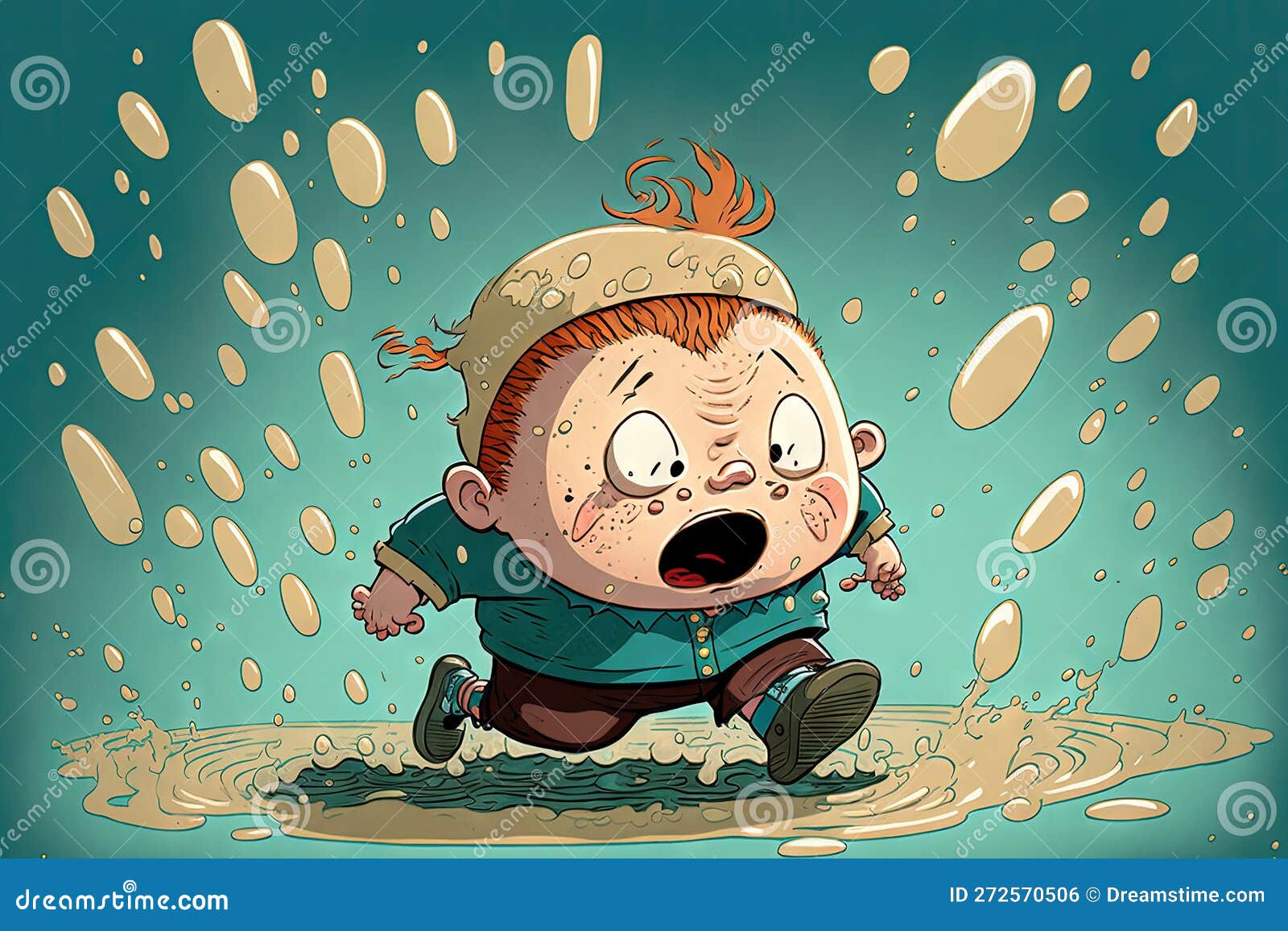 Falling into puddles stock illustration. Illustration of raindrop ...