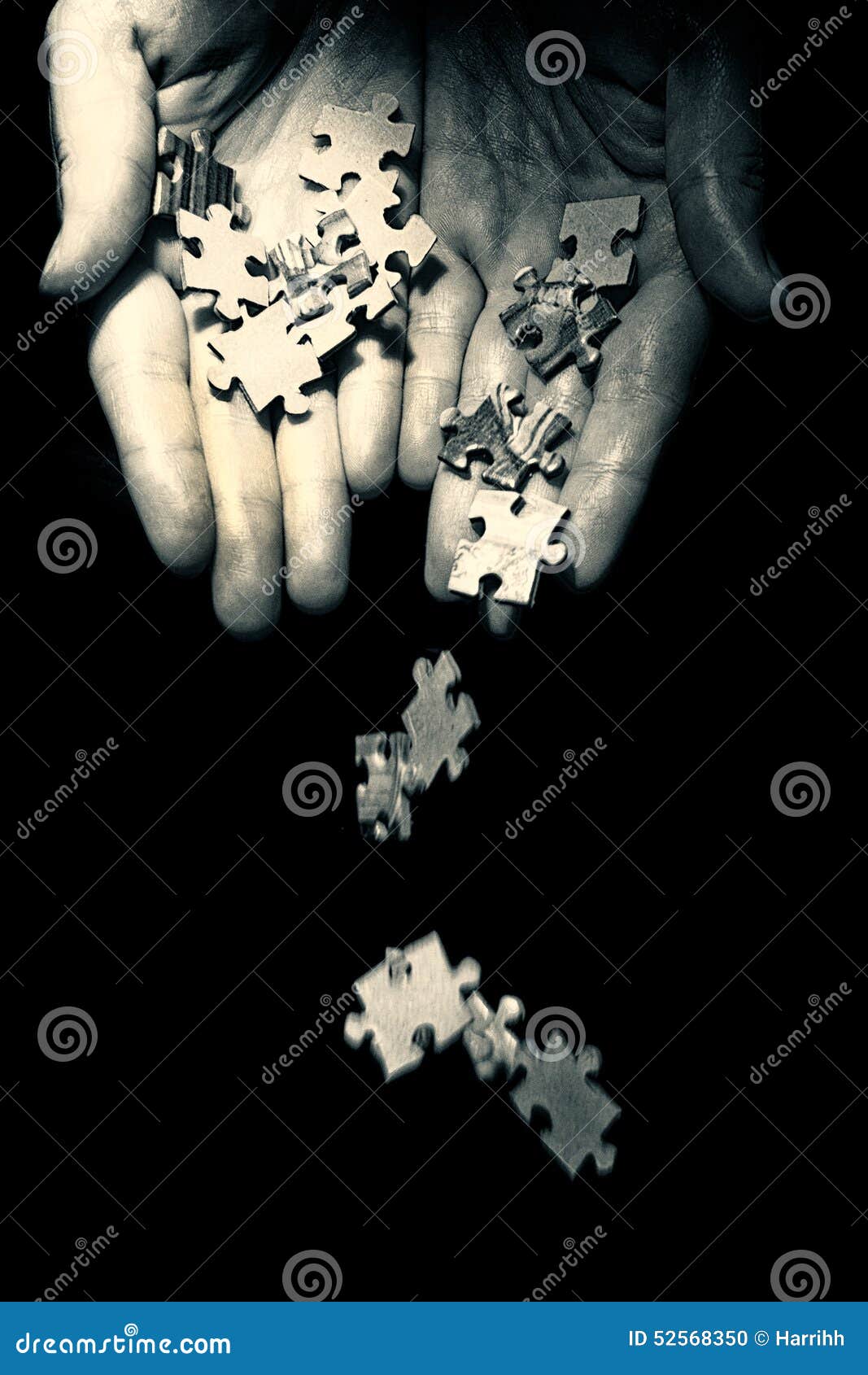 Falling puzzle pieces stock photo. Image of dropping - 52568350