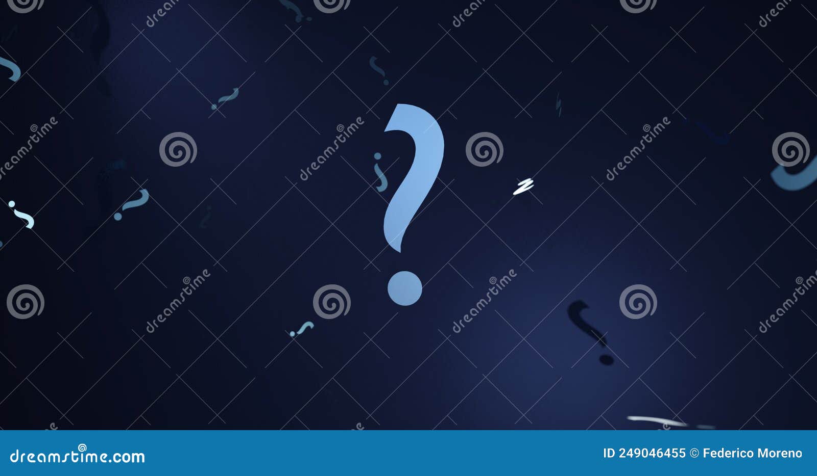 Falling Question Marks. Interrogation Signs on Dark Blue Background ...