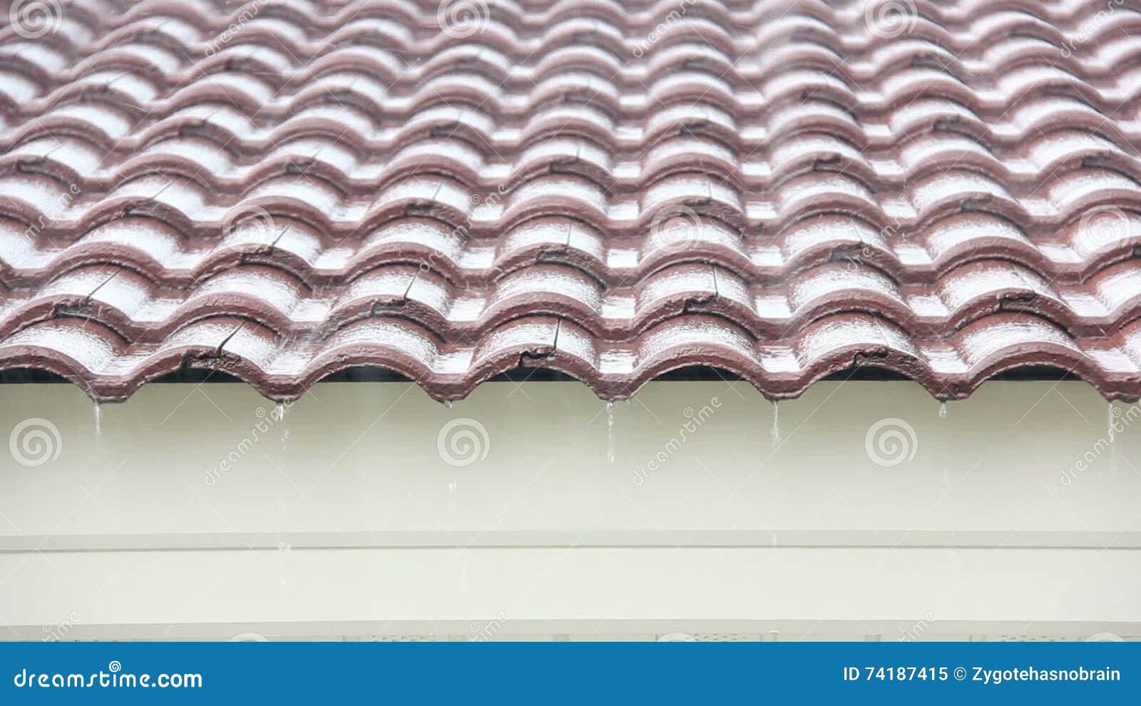 Falling Rain Drop on Brown Brick Roof. Stock Video - Video of drip ...