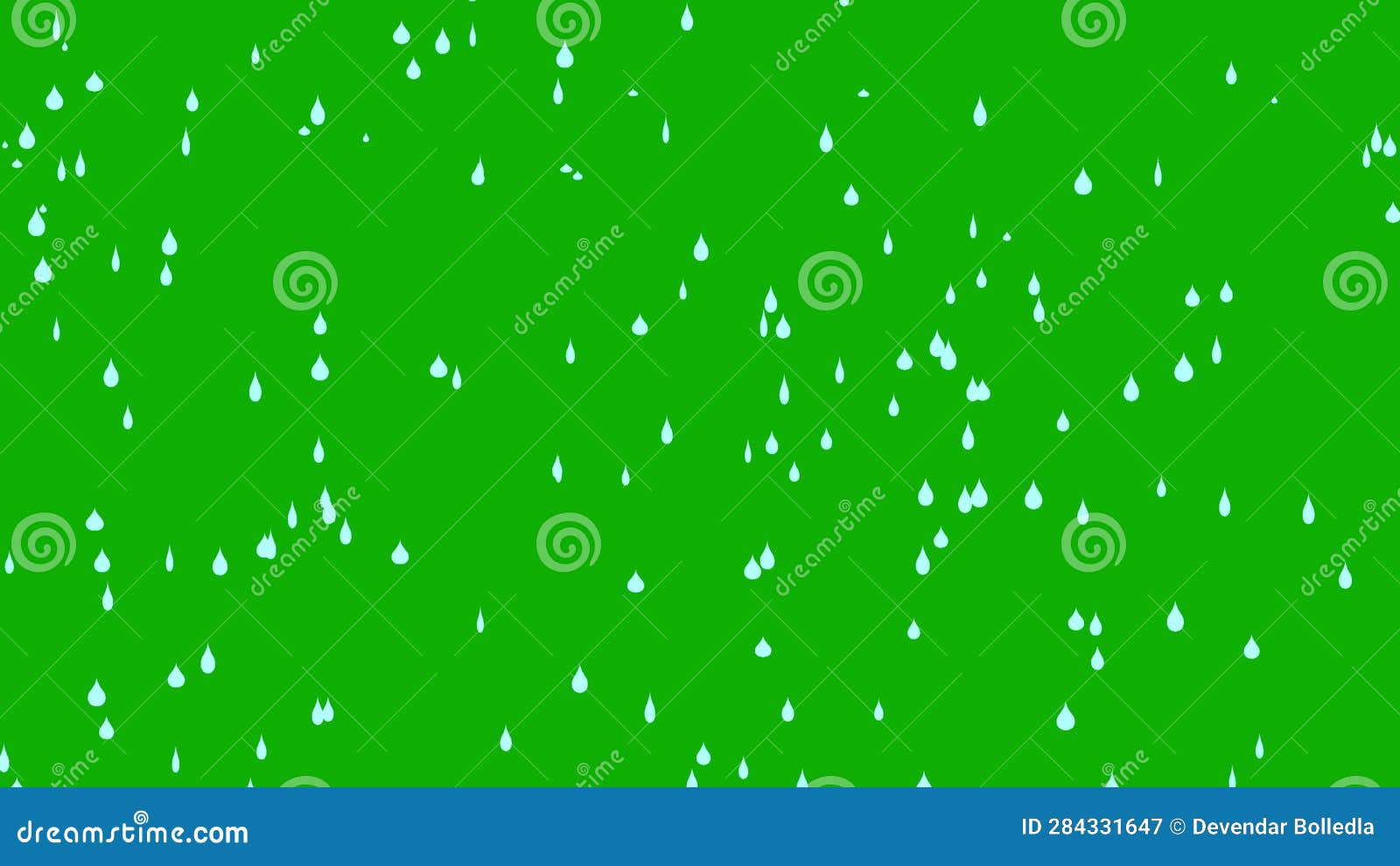 Falling Rain Drops Motion Graphics with Green Screen Background Stock ...