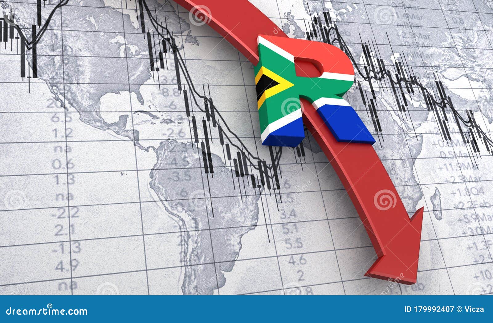 Falling Rand price stock illustration. Illustration of analyst - 179992407