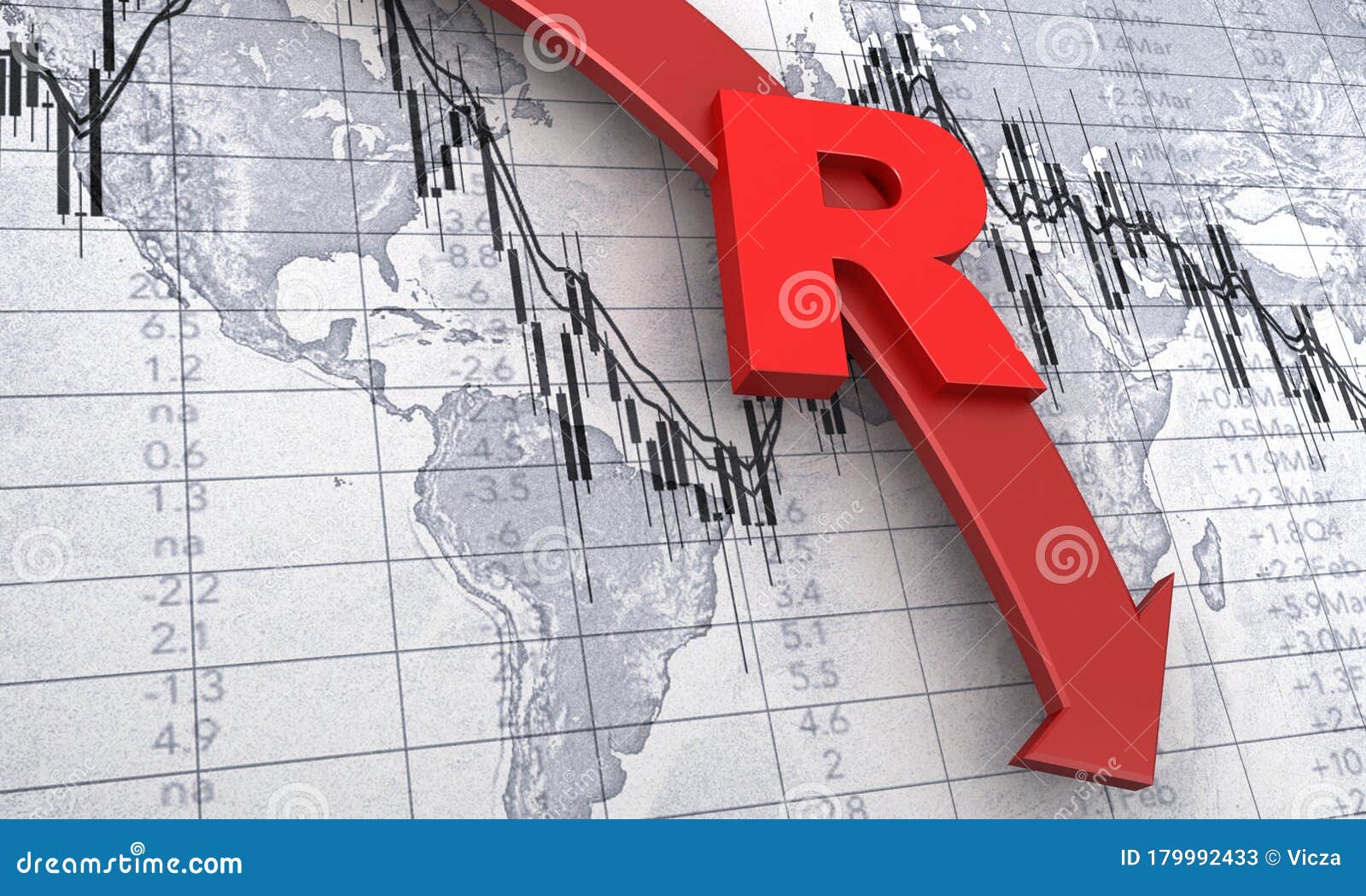 Falling Rand price stock illustration. Illustration of finance - 179992433