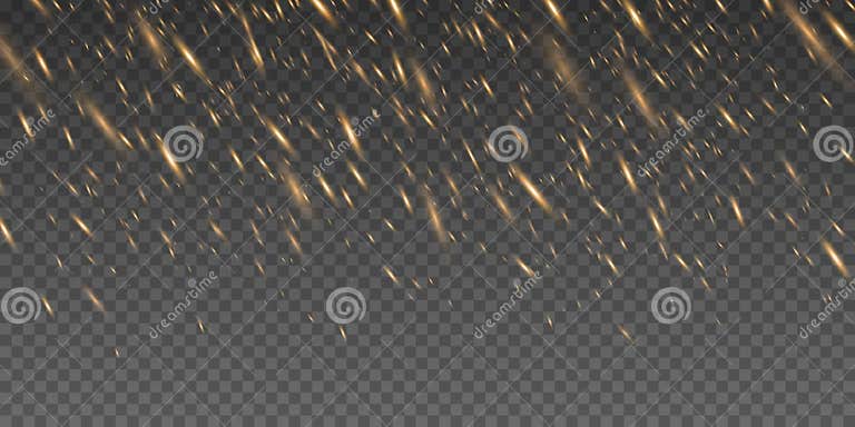 Falling Random Fire Particles Isolated on Dark Transparent Background ...