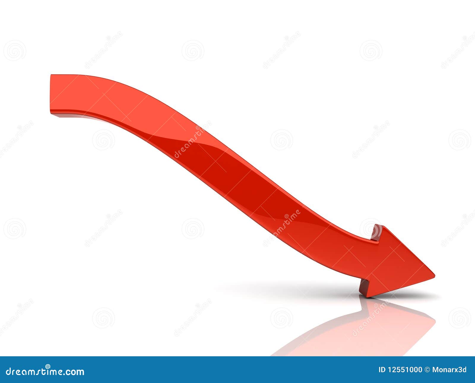 Falling red arrow stock illustration. Illustration of fantastic - 12551000