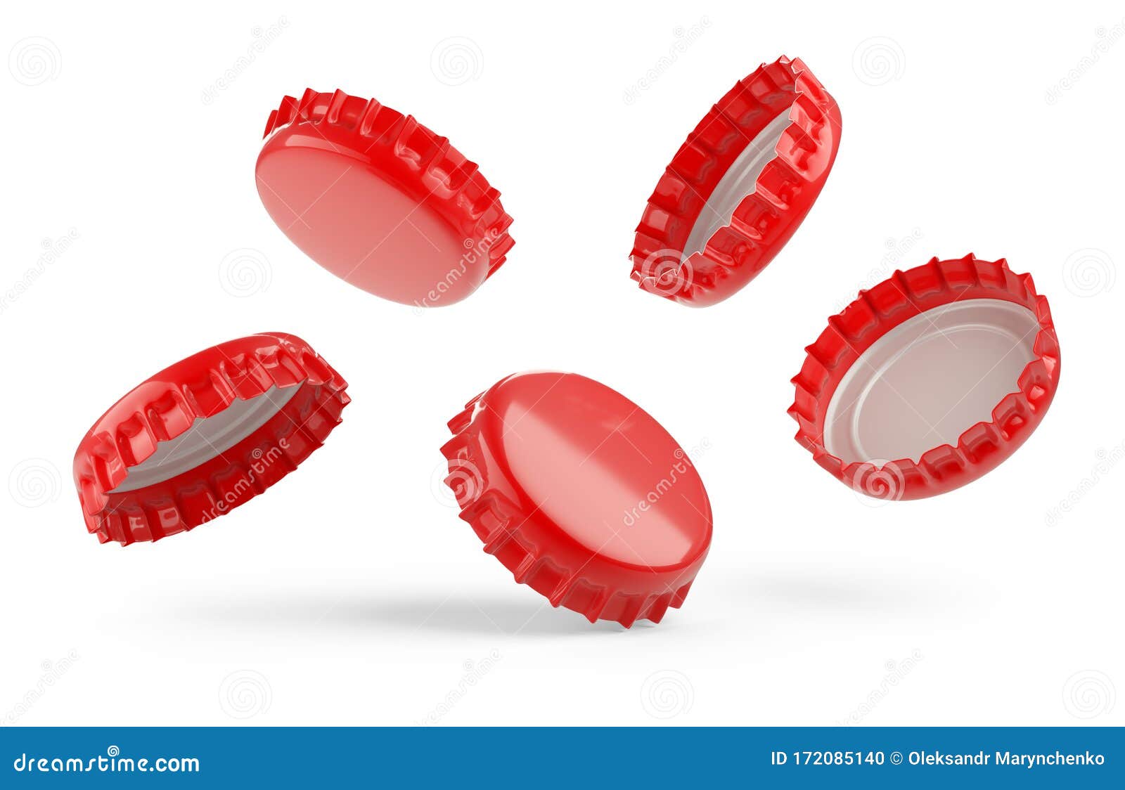 Falling Red Caps from Beer Bottles in Red, Rain from the Covers ...